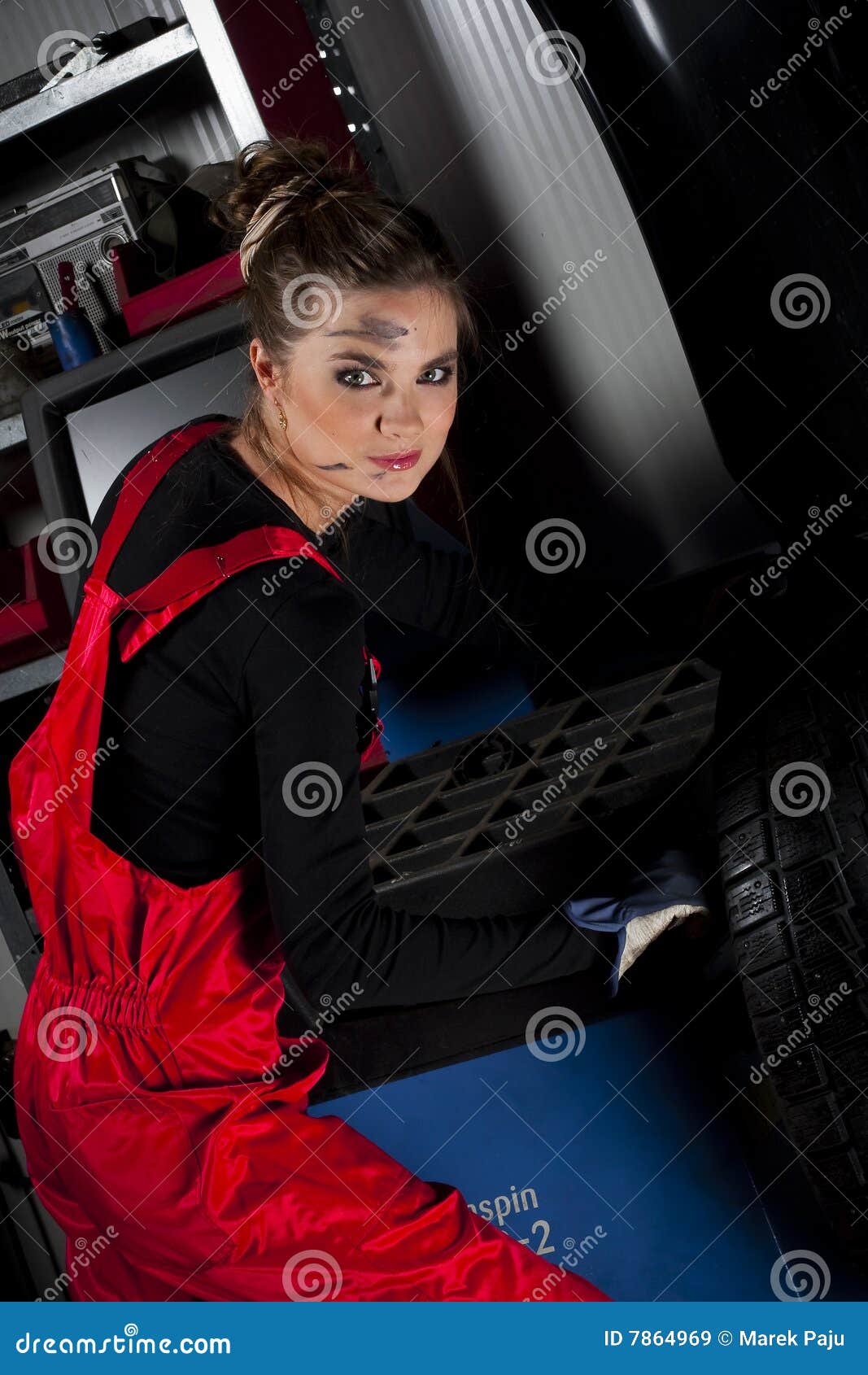 Girl Wearing Mechanic Uniform Royalty Free Stock Images - Image: 7864969