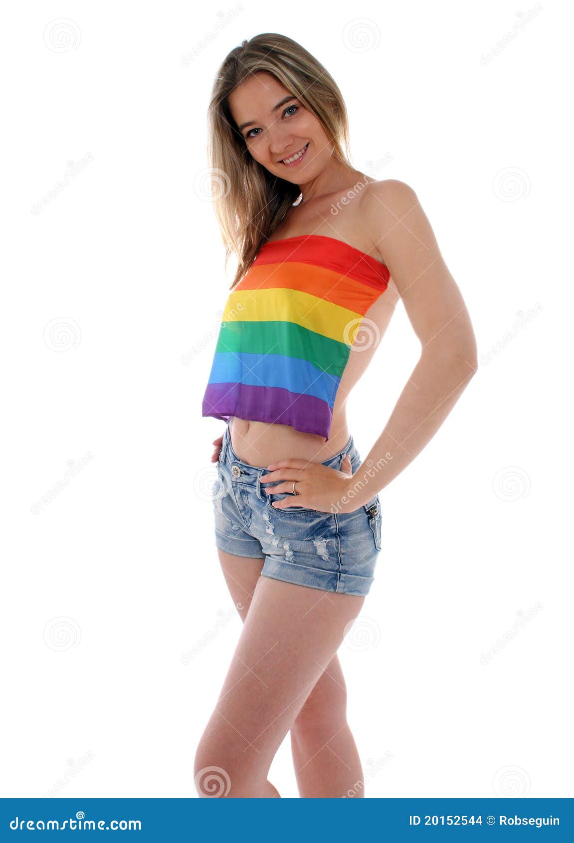 Girl wearing Pride flag stock photo. Image of july, pride - 20152544