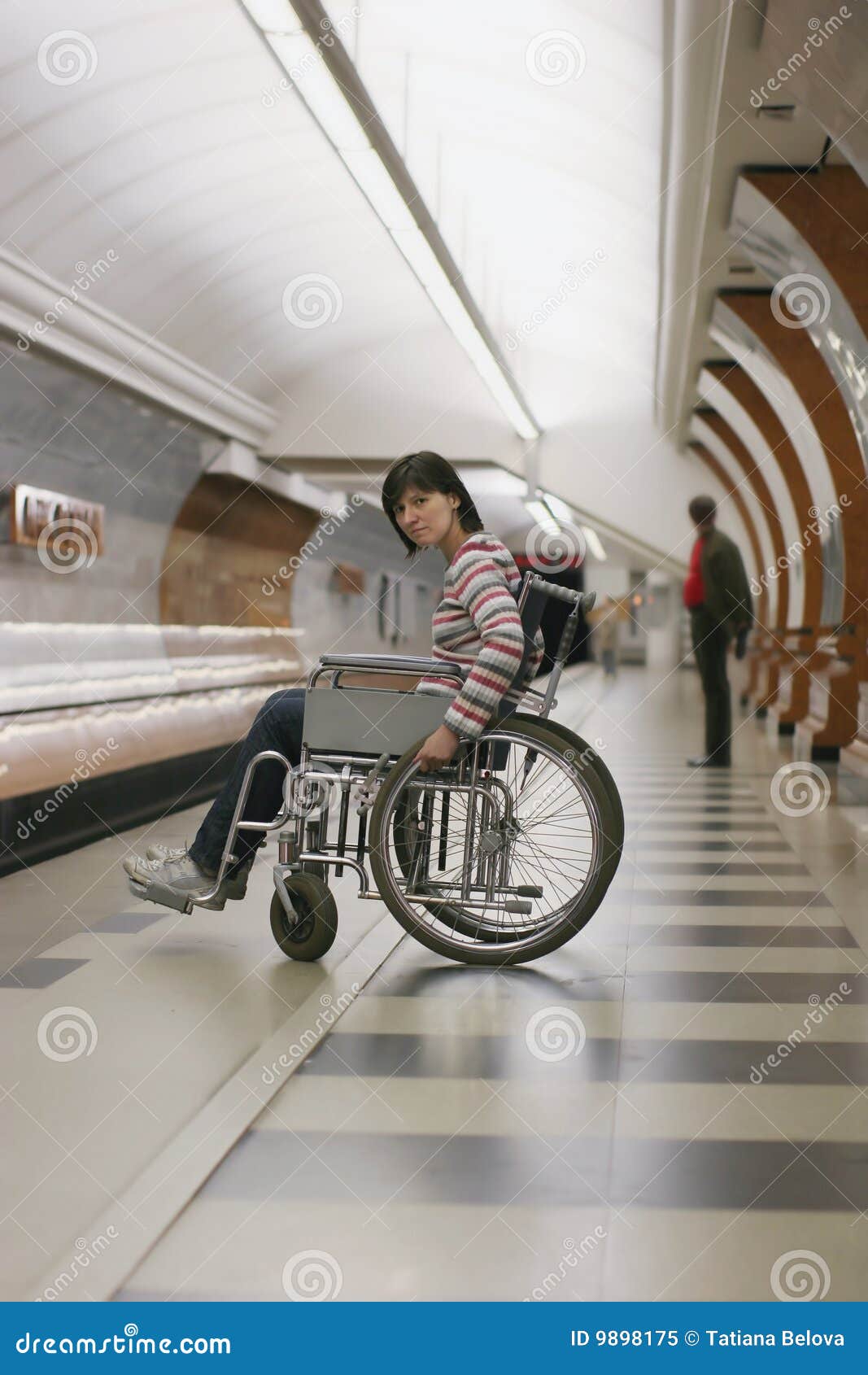 Girl in Wheelchair in Subway Stock Image - Image of prospect, adult ...