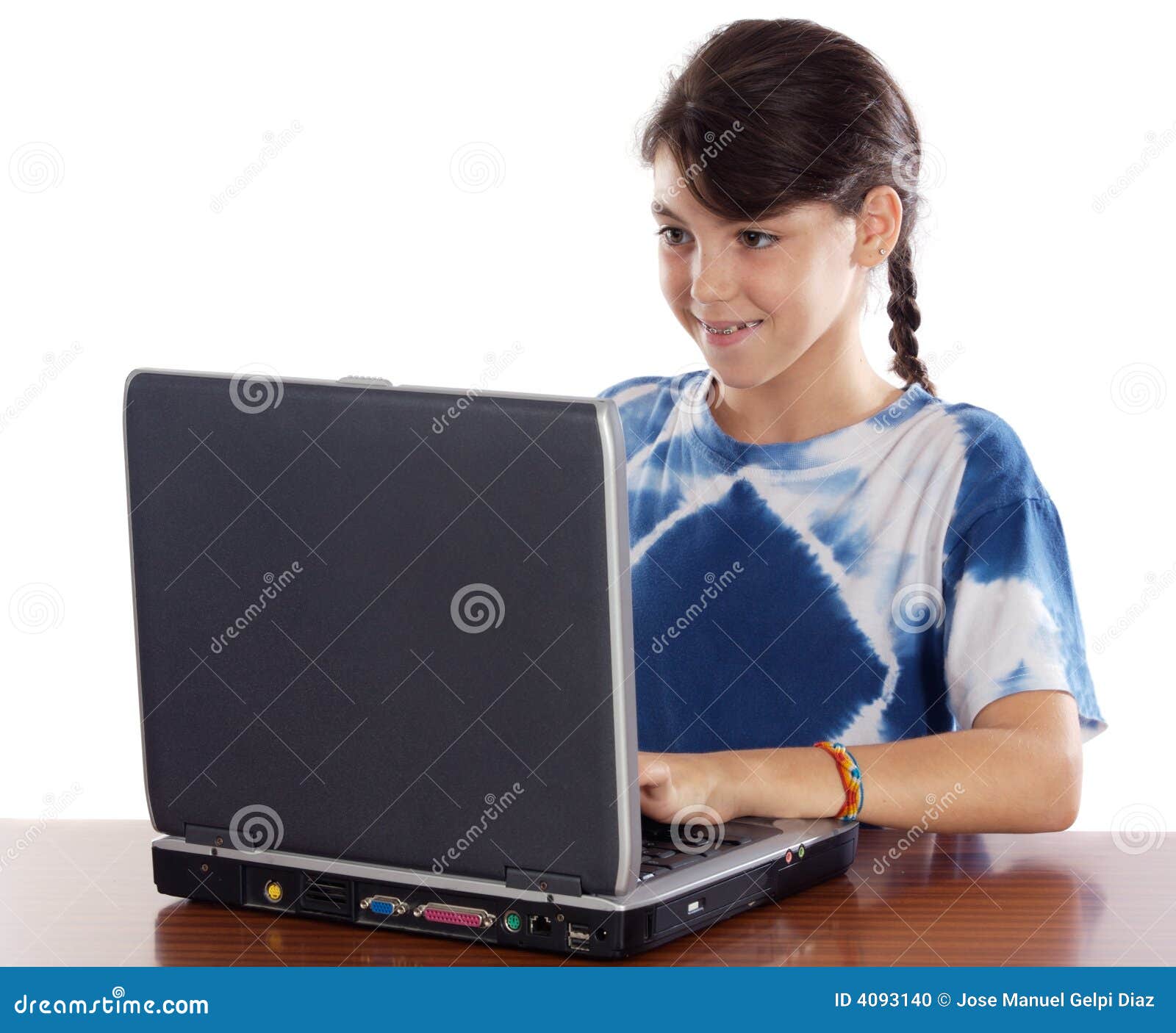 Girl whit laptop stock photo. Image of adorable, college - 4093140