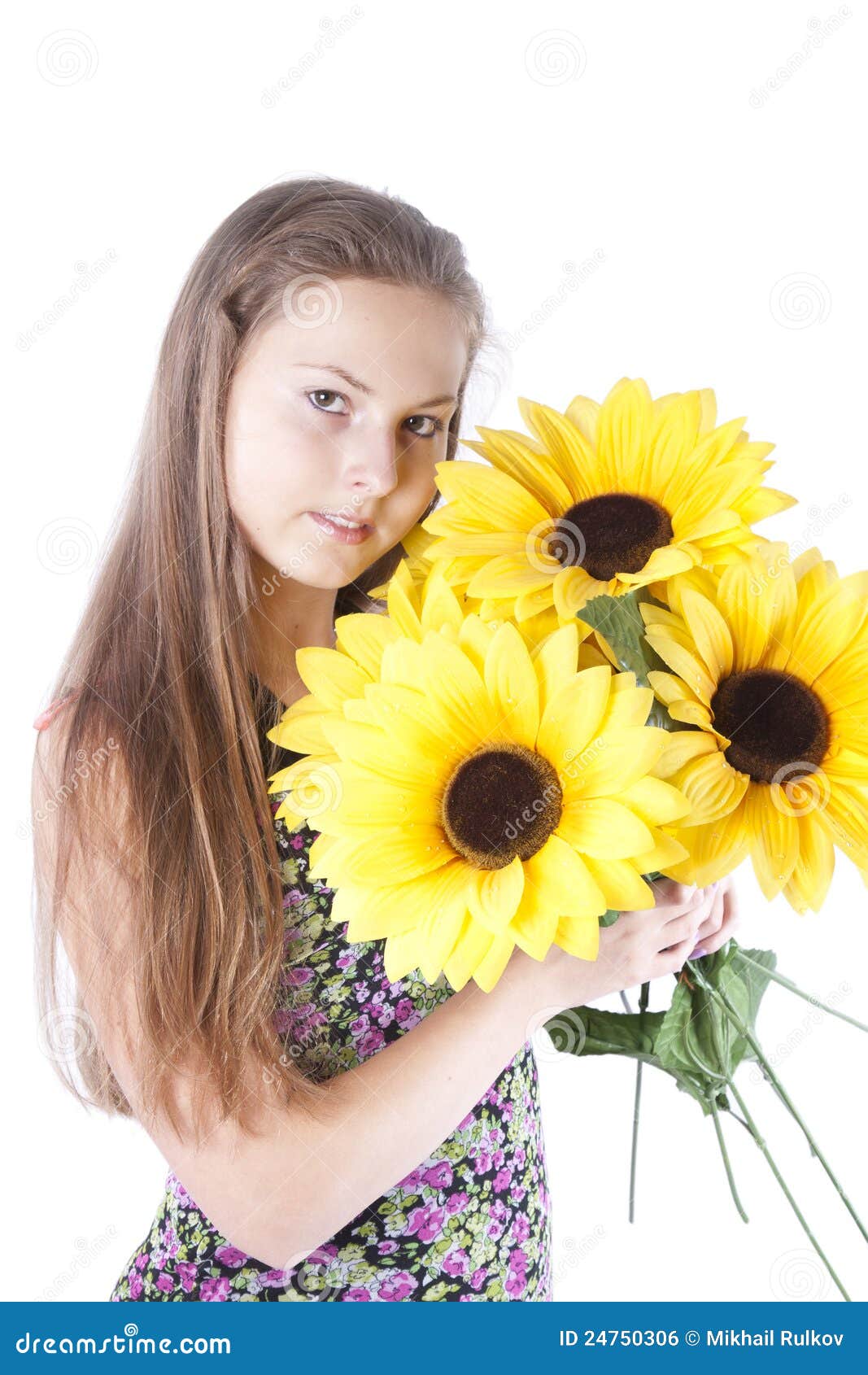Girl on the White Background Stock Photo - Image of people, cheerful ...