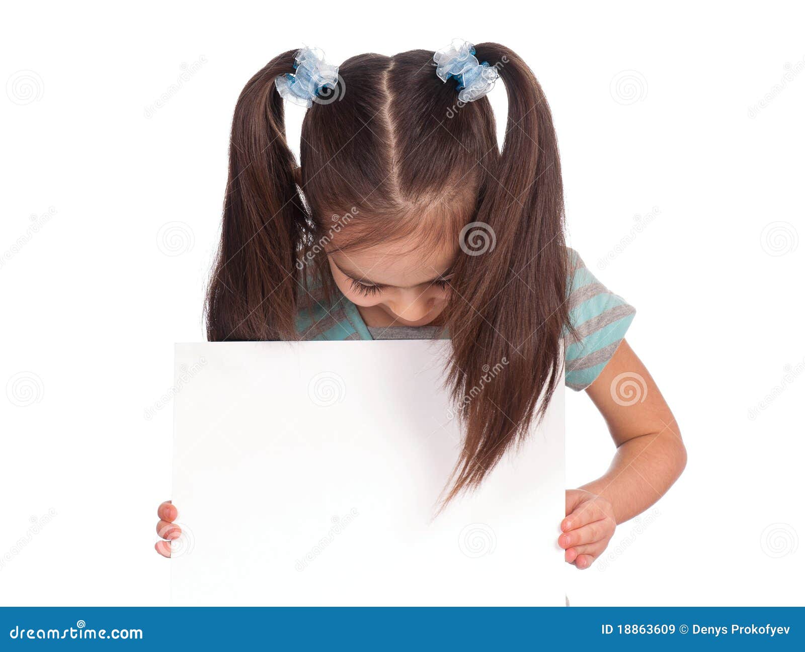 Girl with white board stock image. Image of female, horizontal - 18863609