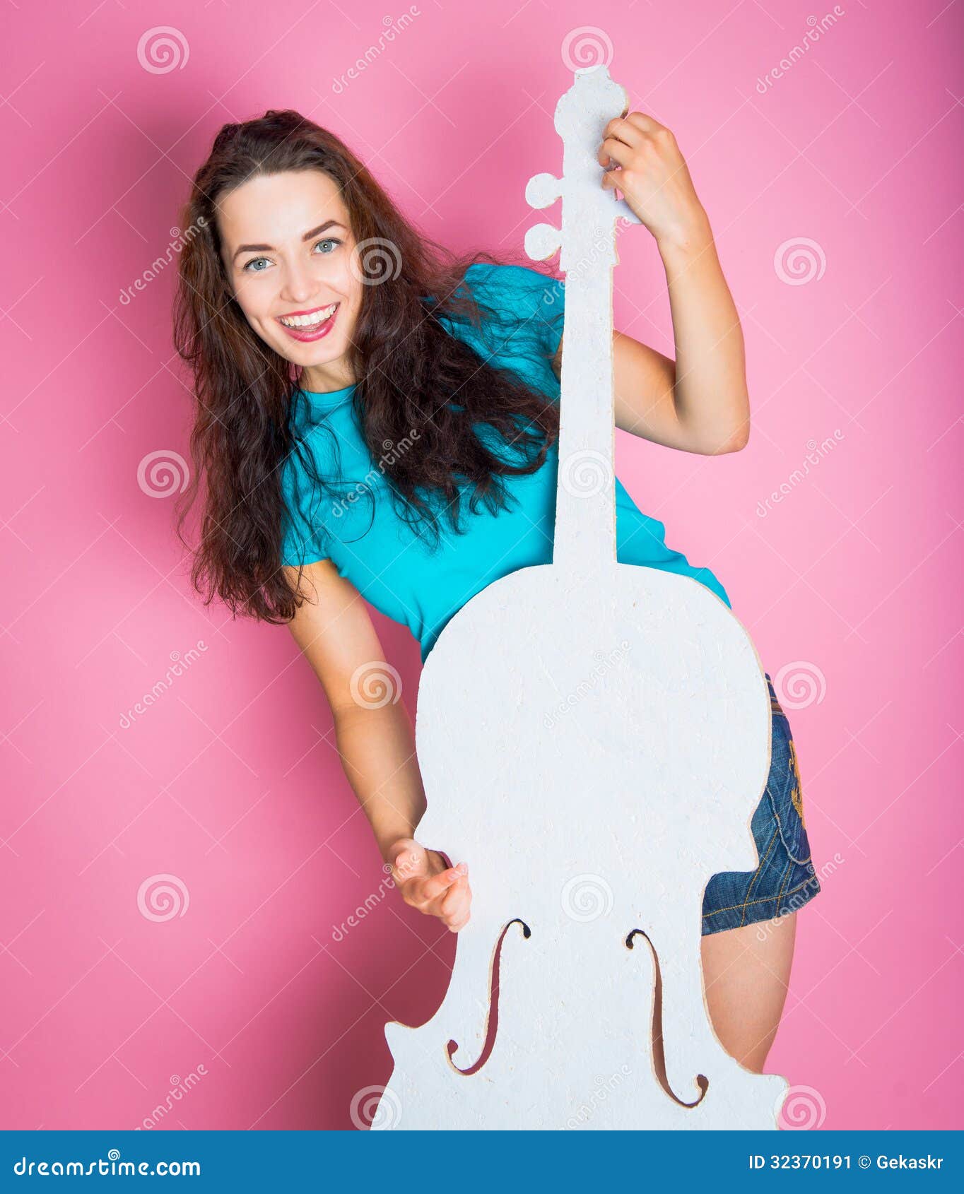 Girl with white cello stock image. Image of holding, playing - 32370191