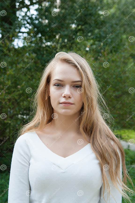 Girl With White Hair Outdoors In Summer Stock Image Image Of Modern Sensual 183860367