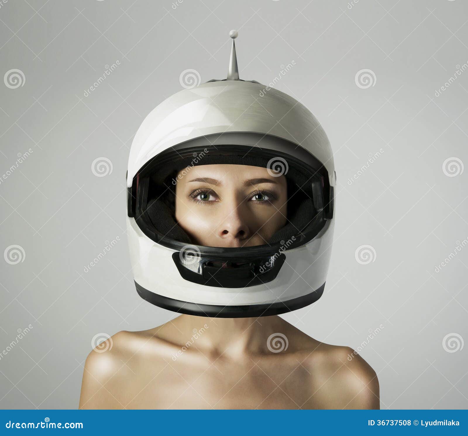 The Girl in the White Helmet Stock Photo - Image of helmet, neck: 36737508