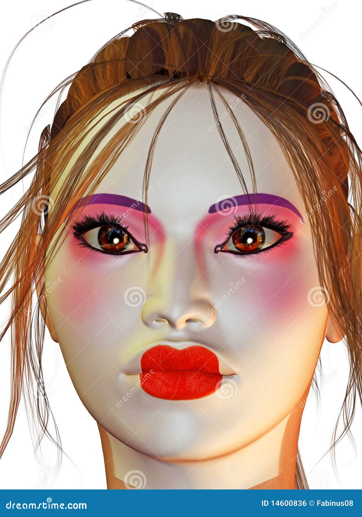 Girl with white makeup stock illustration. Illustration of babe - 14600836