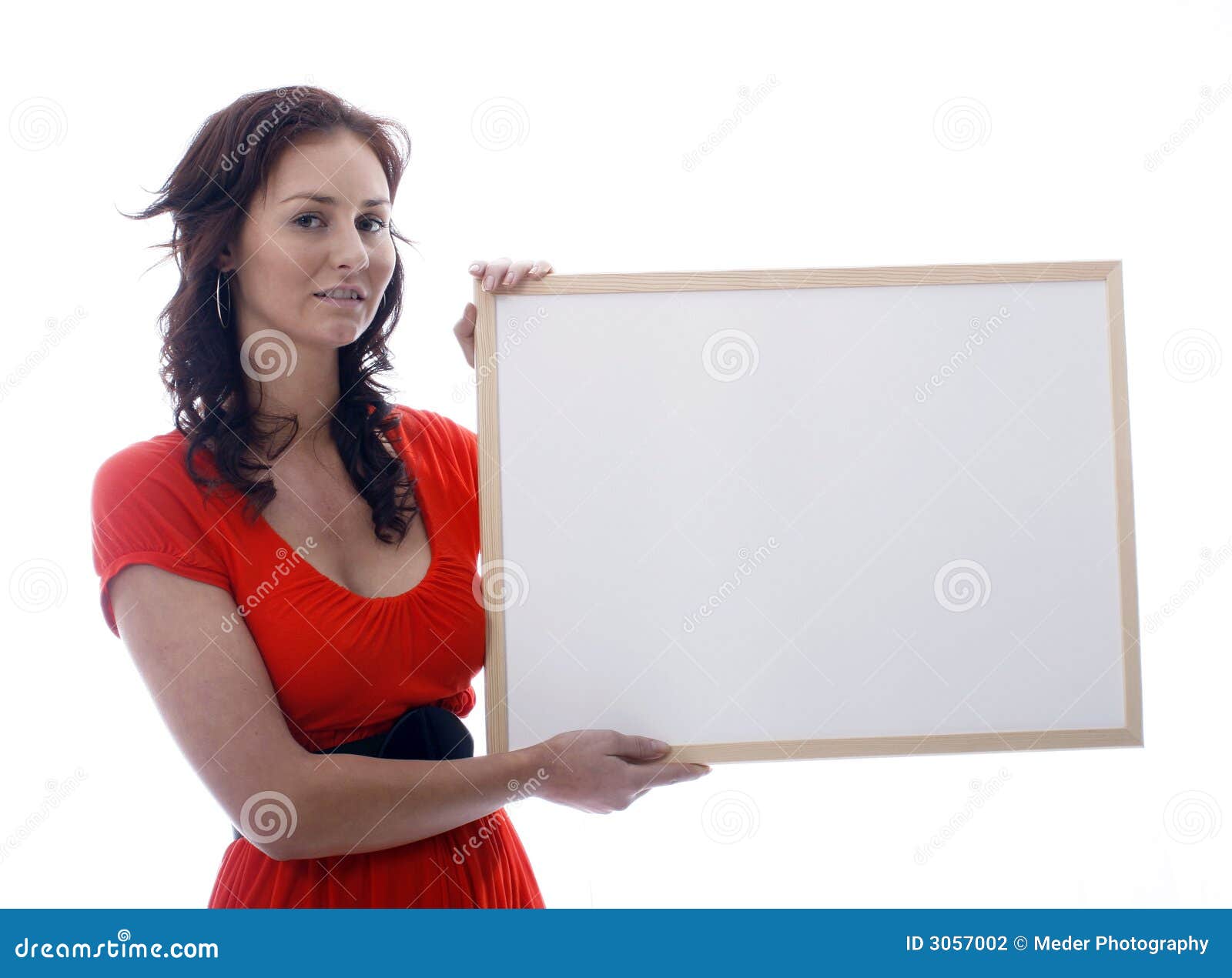 Girl with whiteboard stock photo. Image of card, hand - 3057002