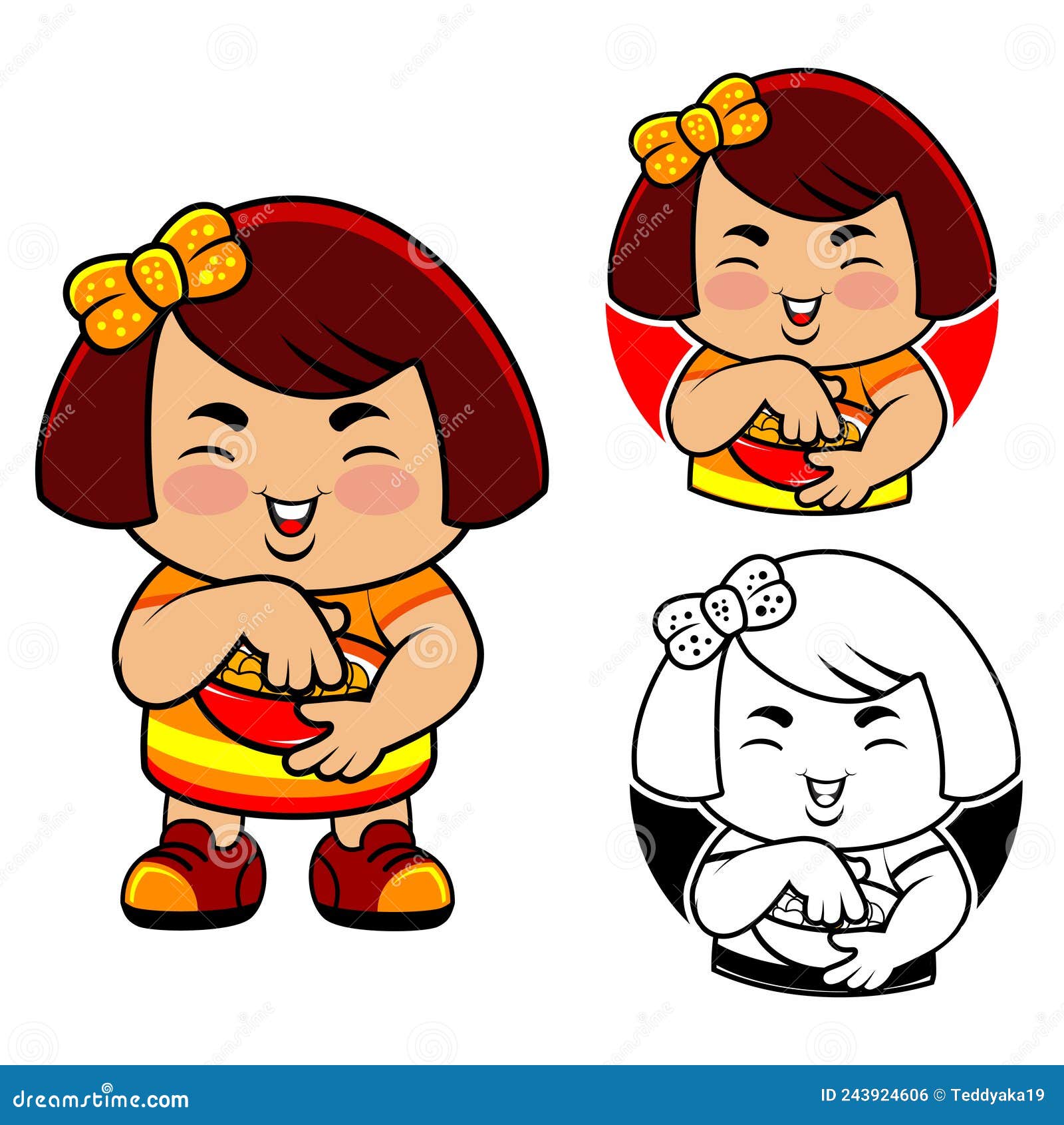 A Girl Who is Enjoying Her Snack Stock Vector - Illustration of people ...