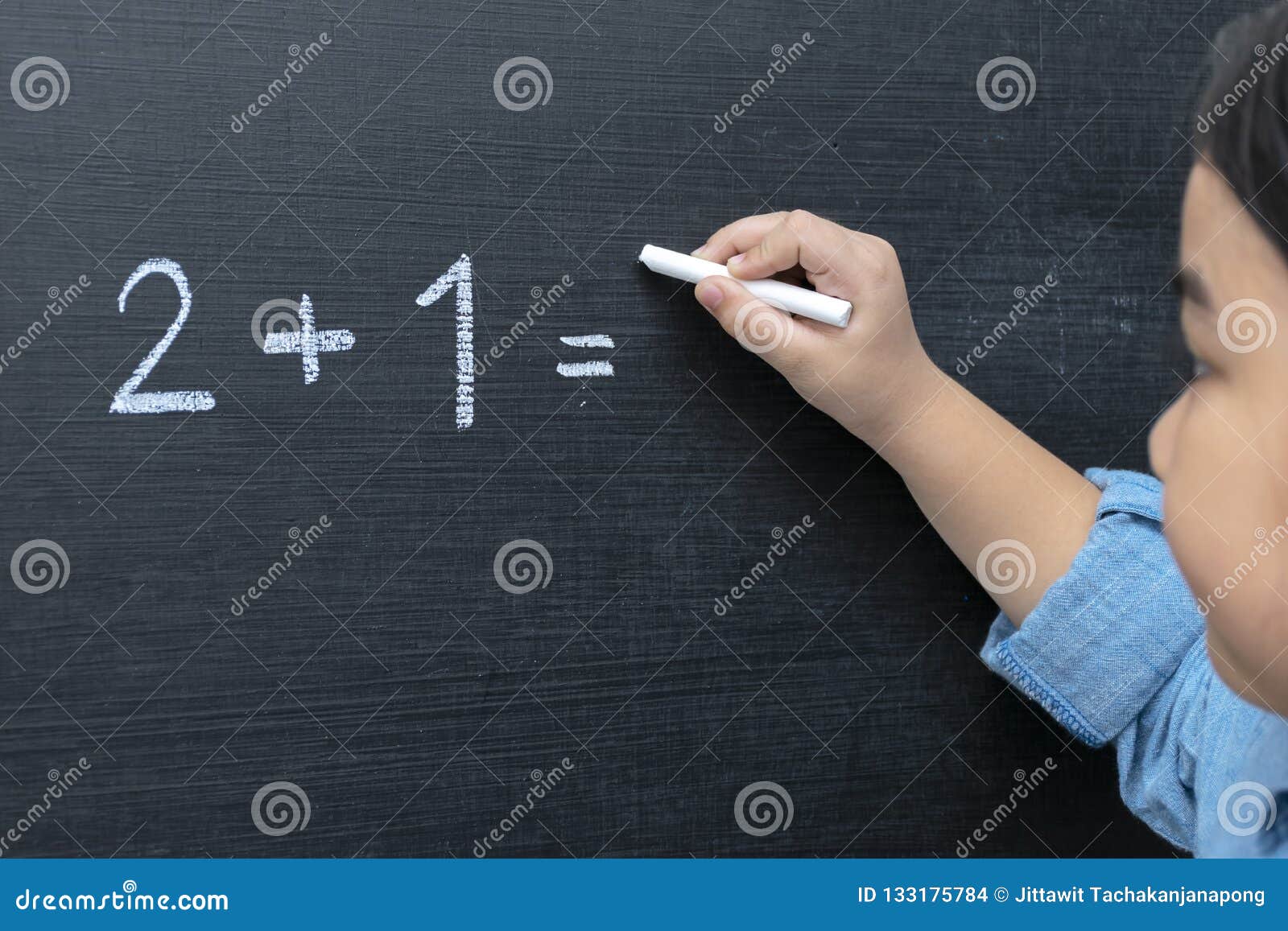 The Girl Who is Thinking Math Problem Stock Photo - Image of genius ...