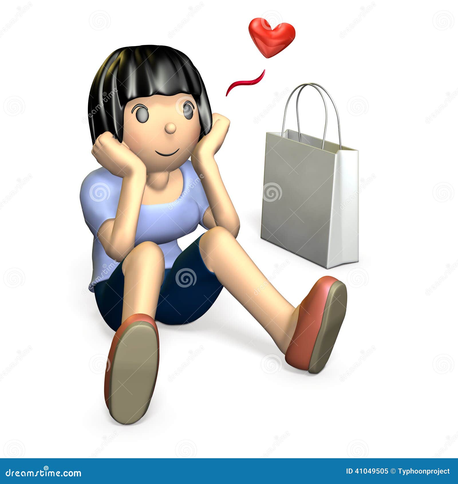 The Girl Who Yearn To Something Stock Illustration - Illustration of ...