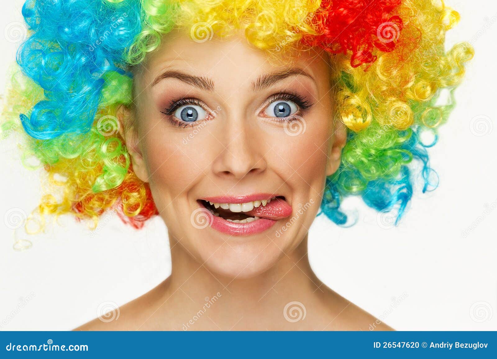 Girl in wig stock photo. Image of curly, playful, hair - 26547620