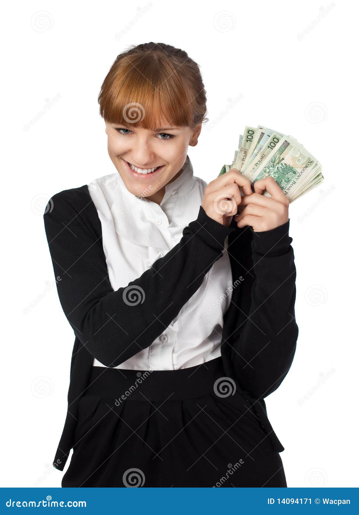 Girl win lots of money stock image. Image of flirt, hair - 14094171