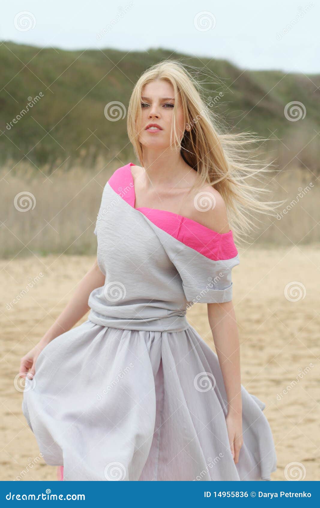 Girl on the wind stock photo. Image of freedom, spring - 14955836