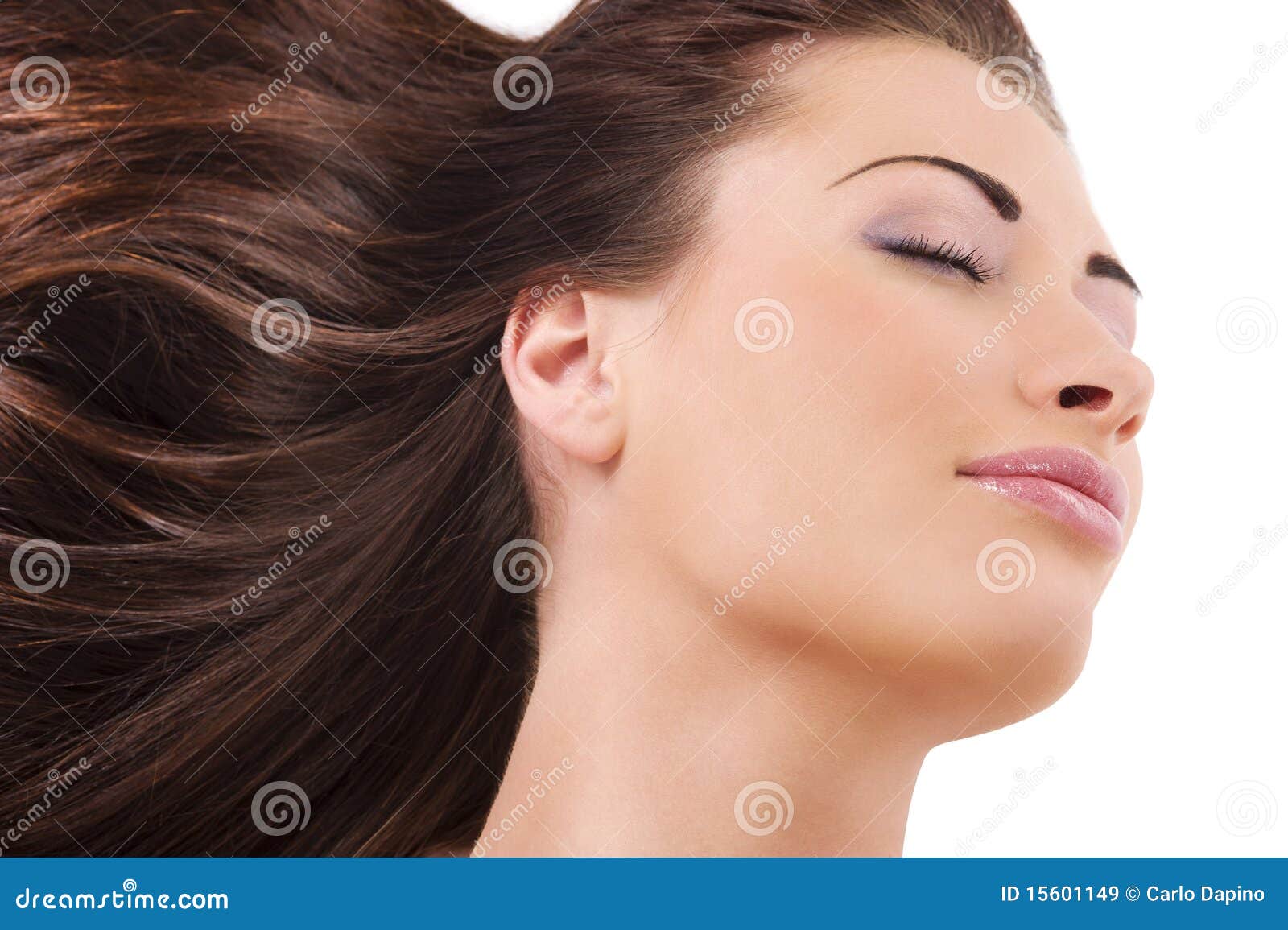 Girl in the wind stock image. Image of face, isolated - 15601149