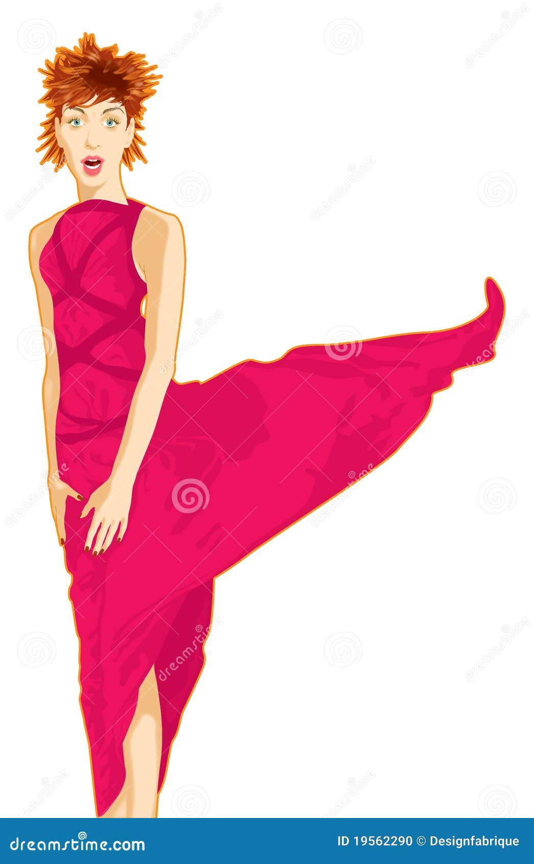 Girl in the wind stock vector. Illustration of scroll - 19562290