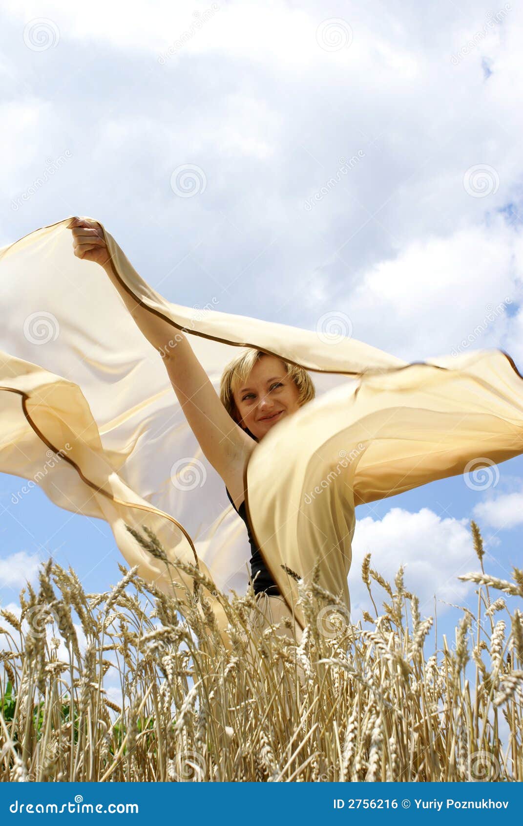 The girl and a wind stock photo. Image of grain, reap - 2756216