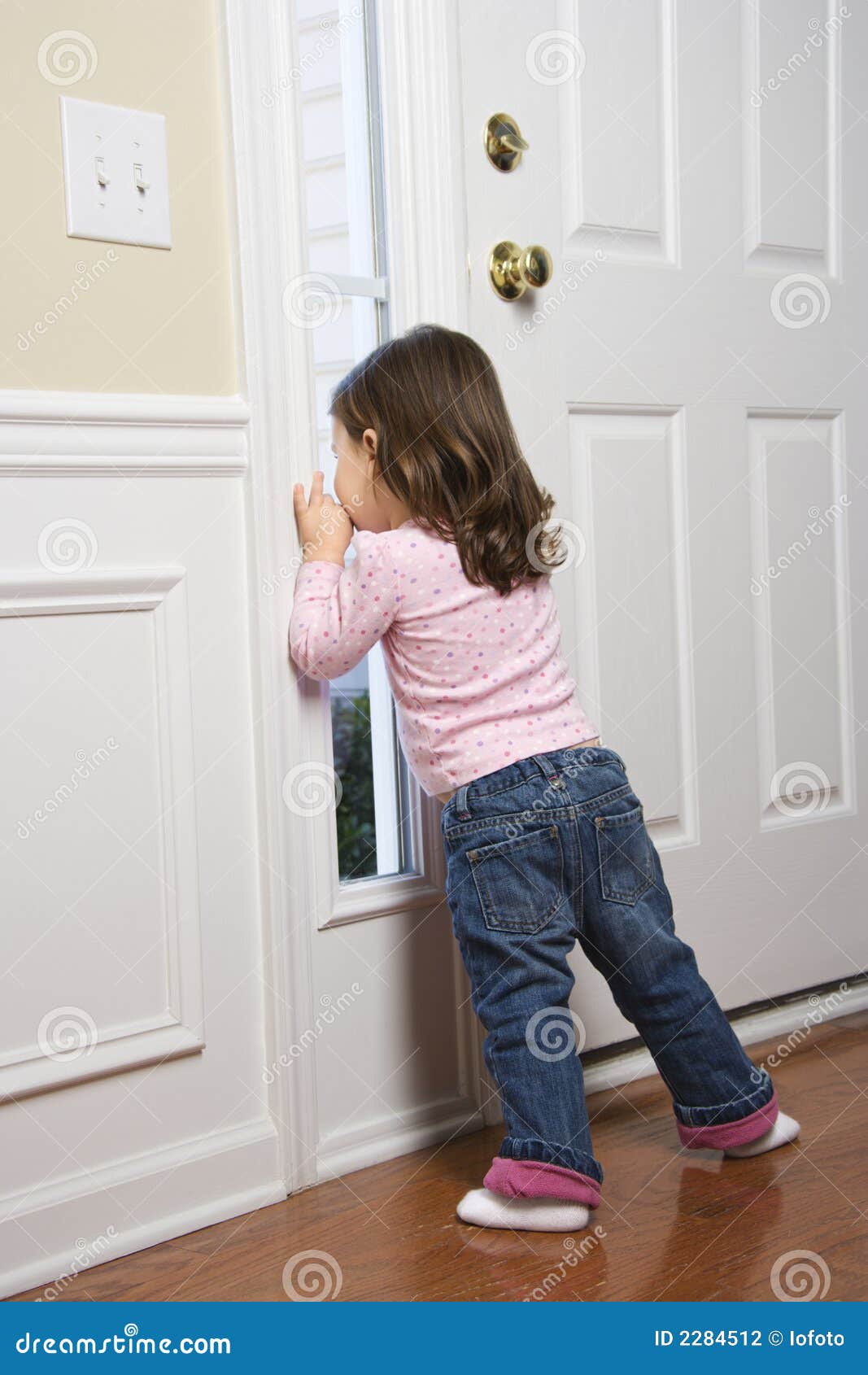 Girl at window. stock photo. Image of cute, color, toddler - 2284512