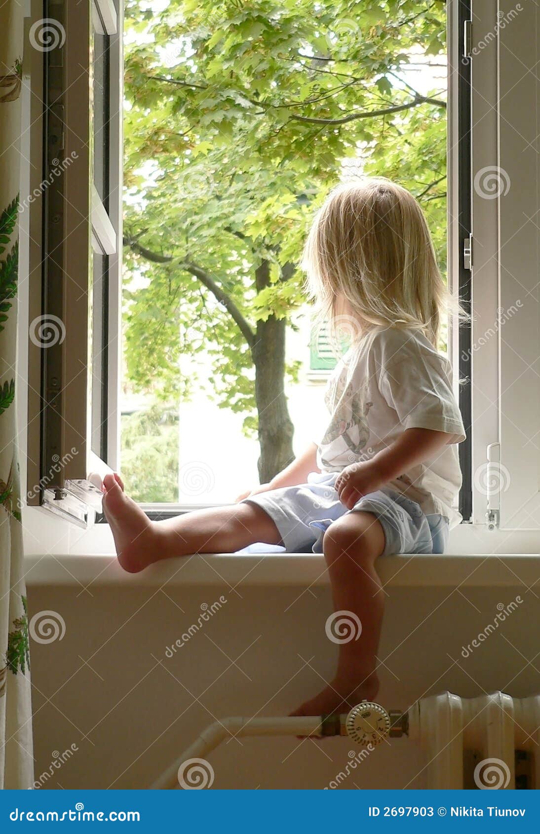 Girl in the window stock image. Image of girl, observing - 2697903