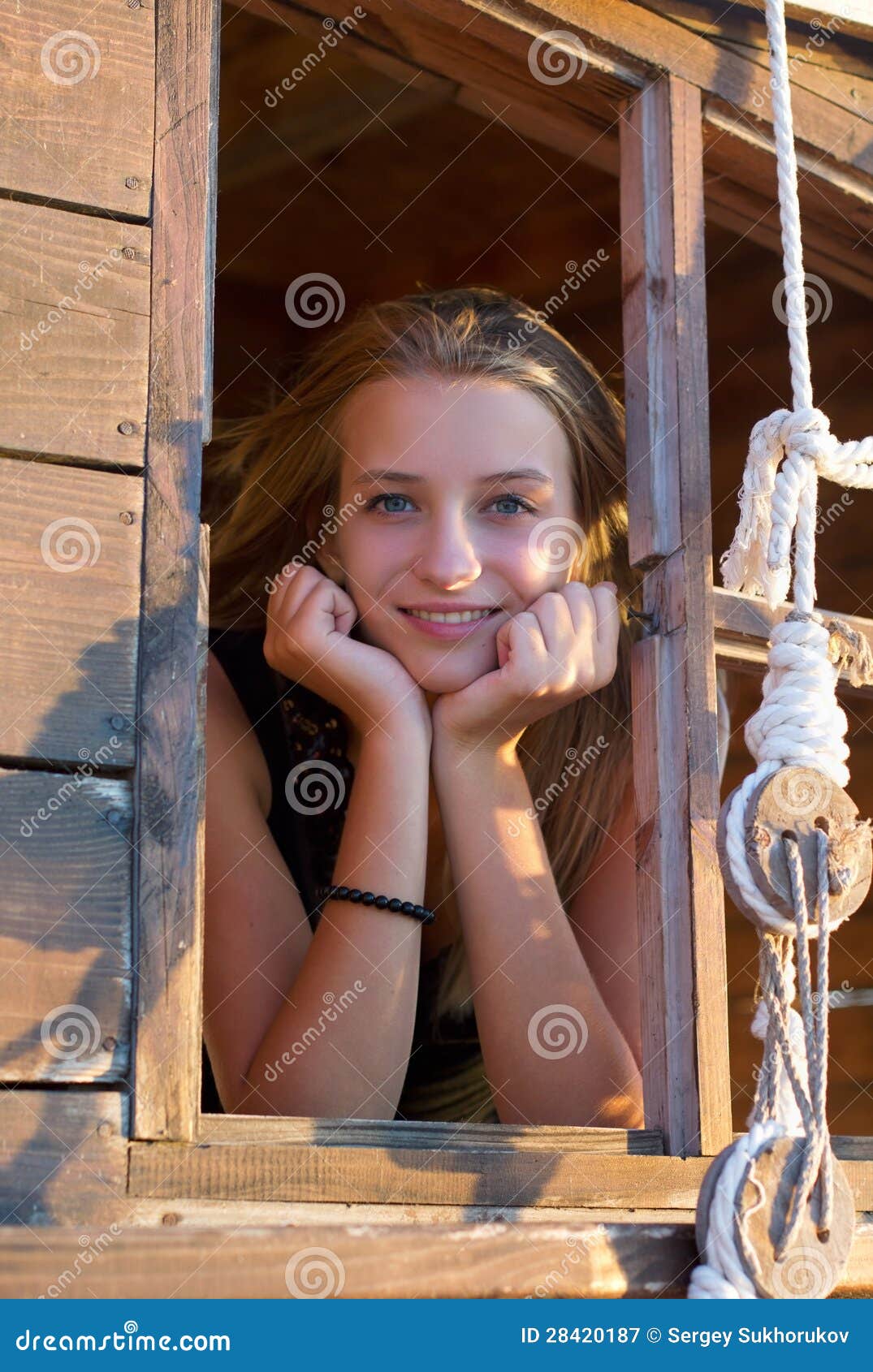 Girl in the window stock image. Image of leisure, caucasian - 28420187