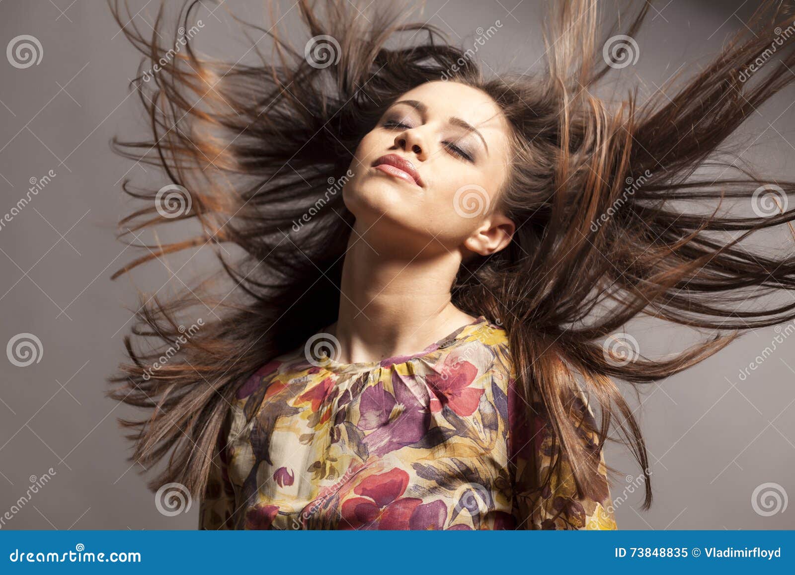 Girl with windy hair stock image. Image of glamour, female - 73848835