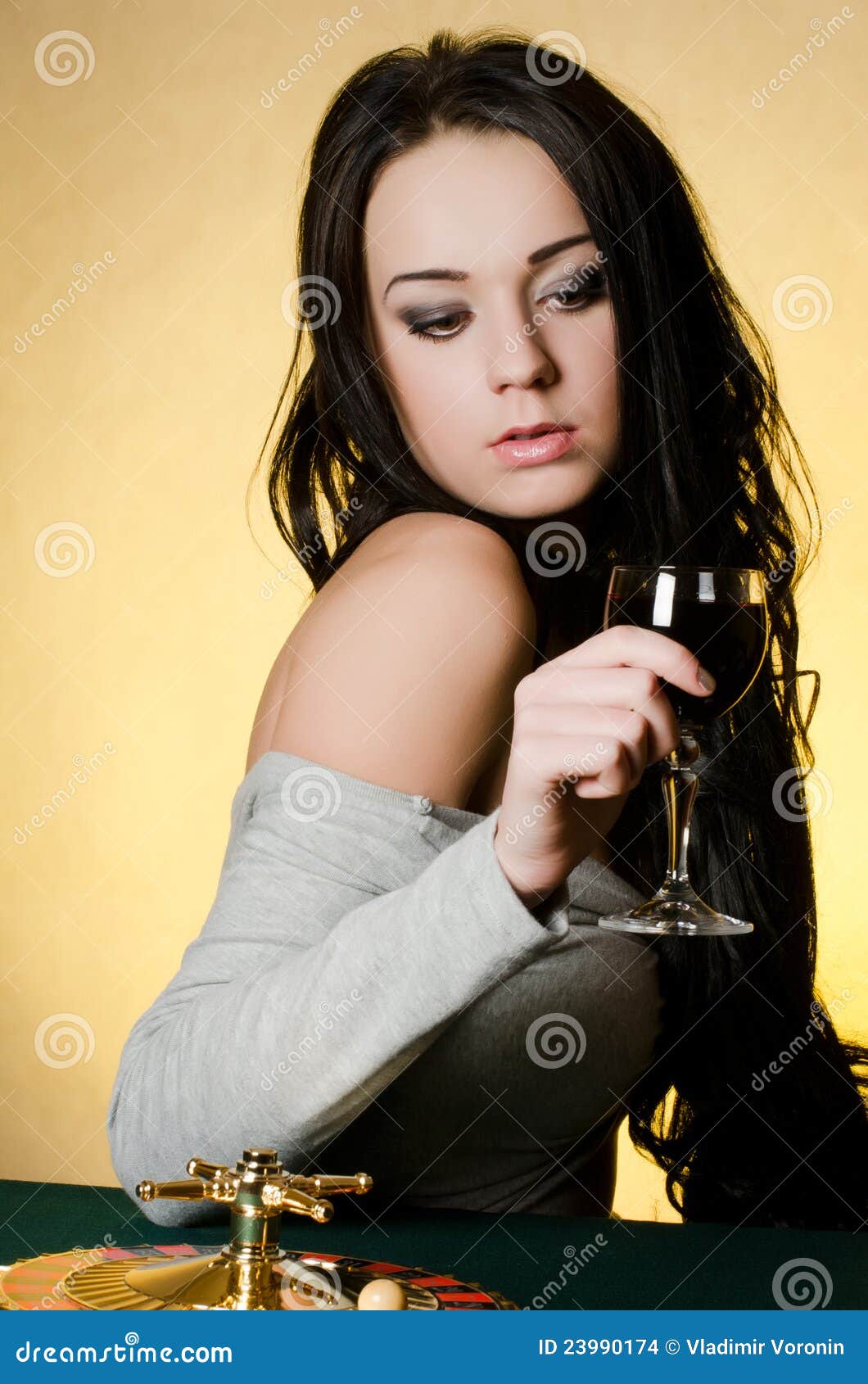 Girl with wine glass stock photo. Image of cute, leisure - 23990174