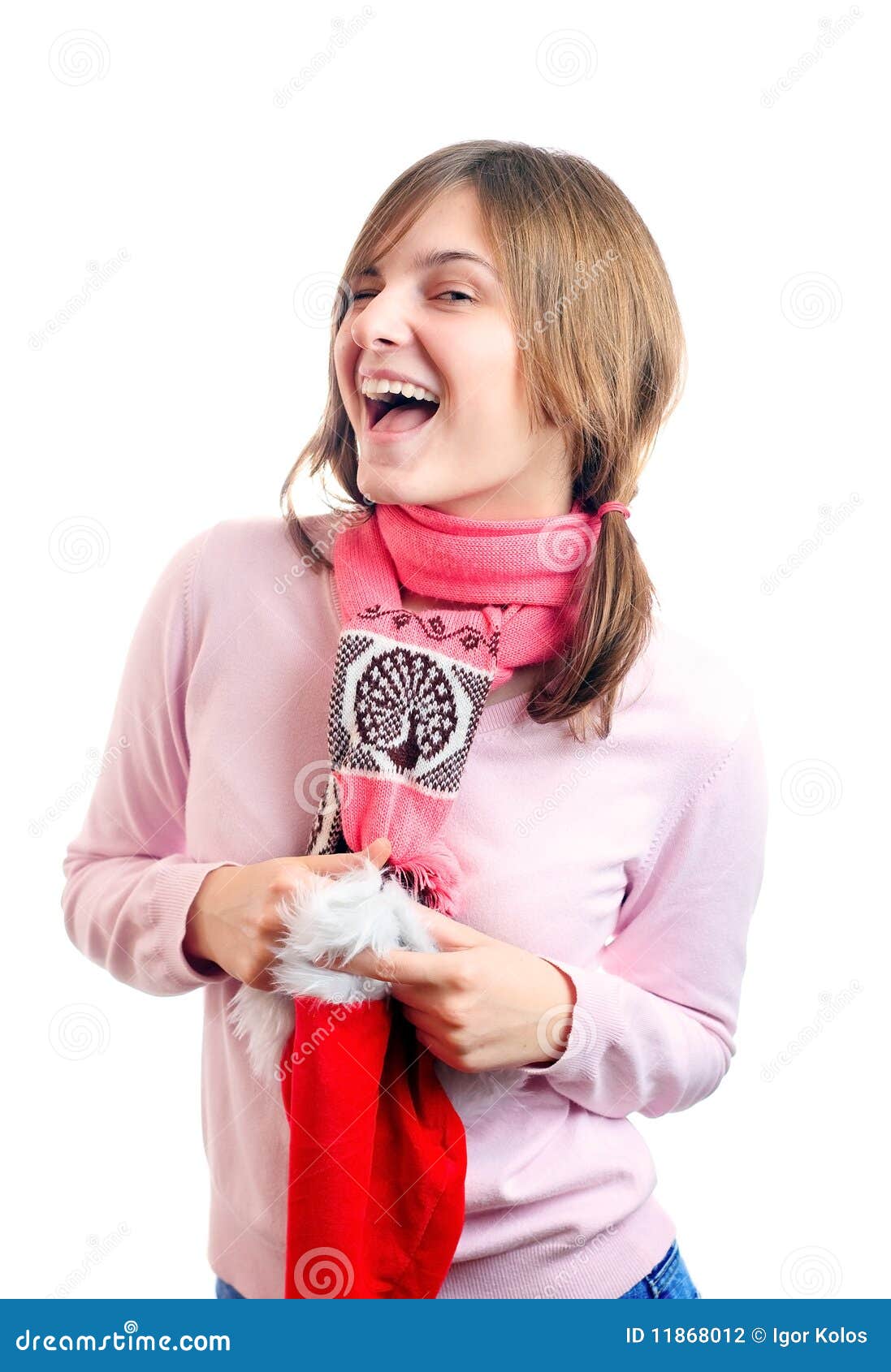 Girl winking stock photo. Image of pink, shoulders, person - 11868012