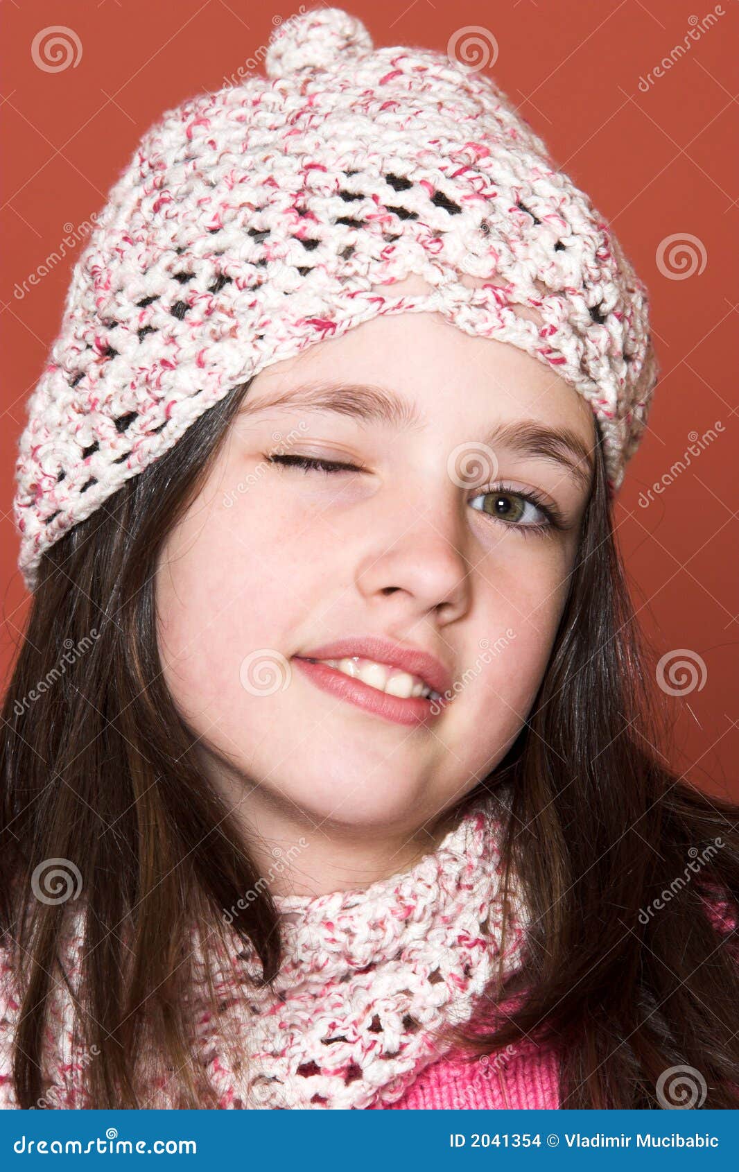 Girl winking stock photo. Image of expression, cool, shawl - 2041354