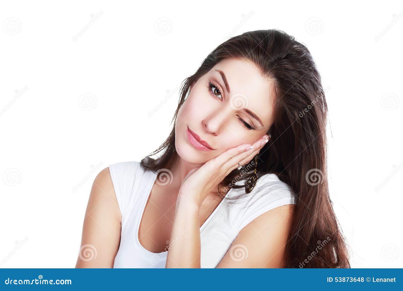 Girl winking stock photo. Image of woman, behavior, eyes - 53873648