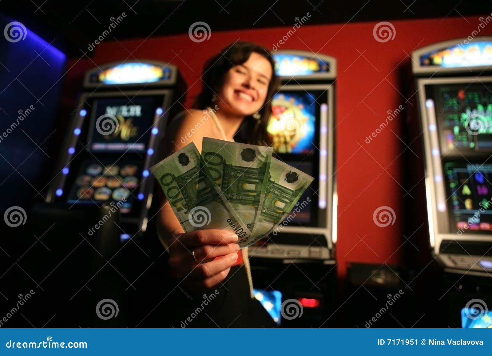 Girl winning money stock image. Image of business, evening - 7171951