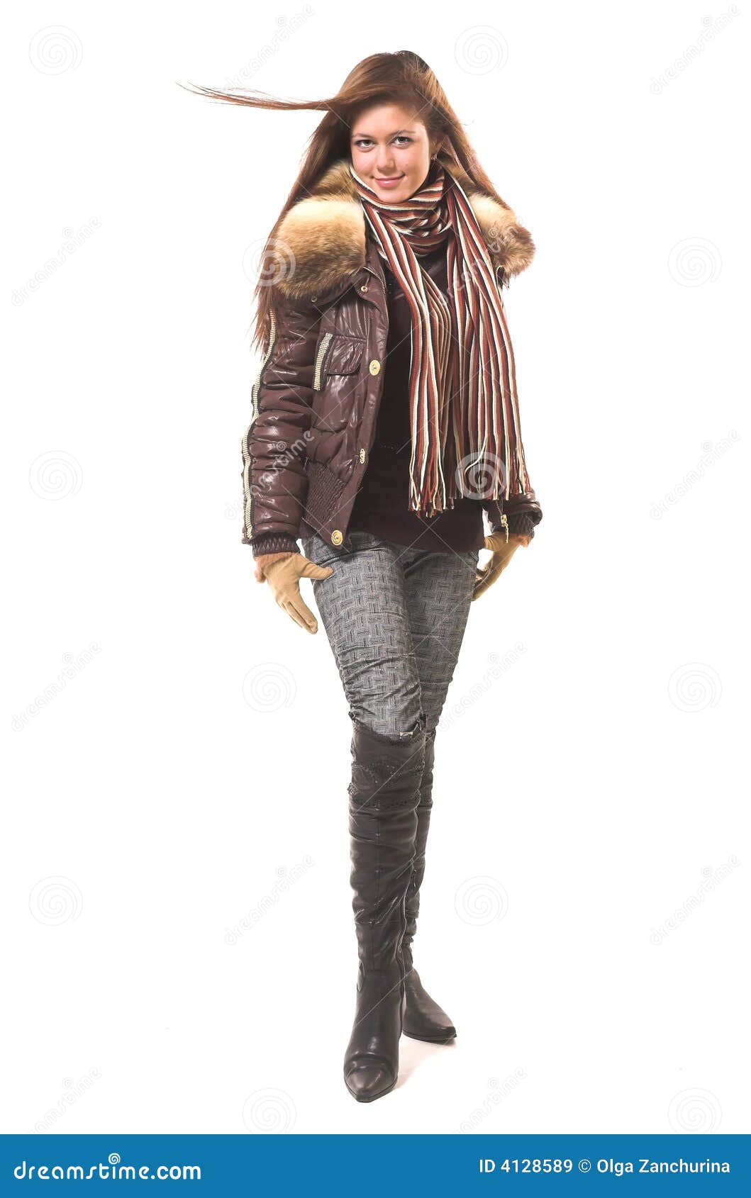 The girl in winter clothes stock image. Image of beautiful - 4128589