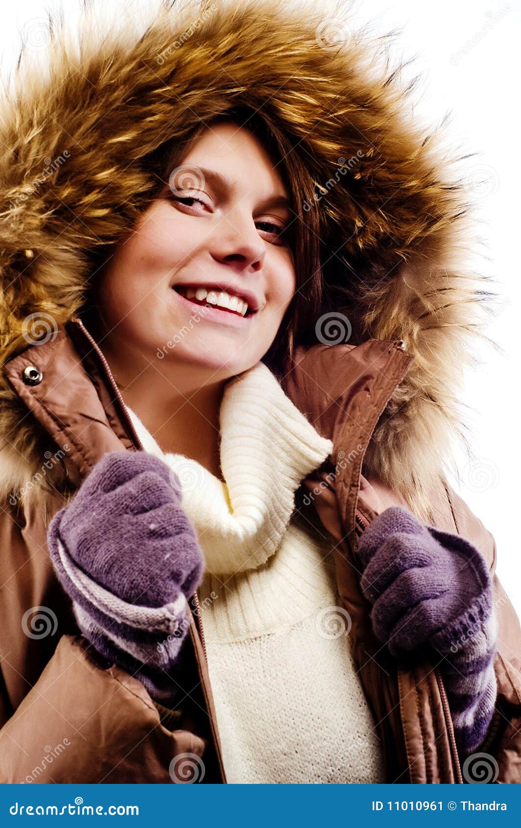 Girl in winter clothing stock image. Image of green, closeup - 11010961