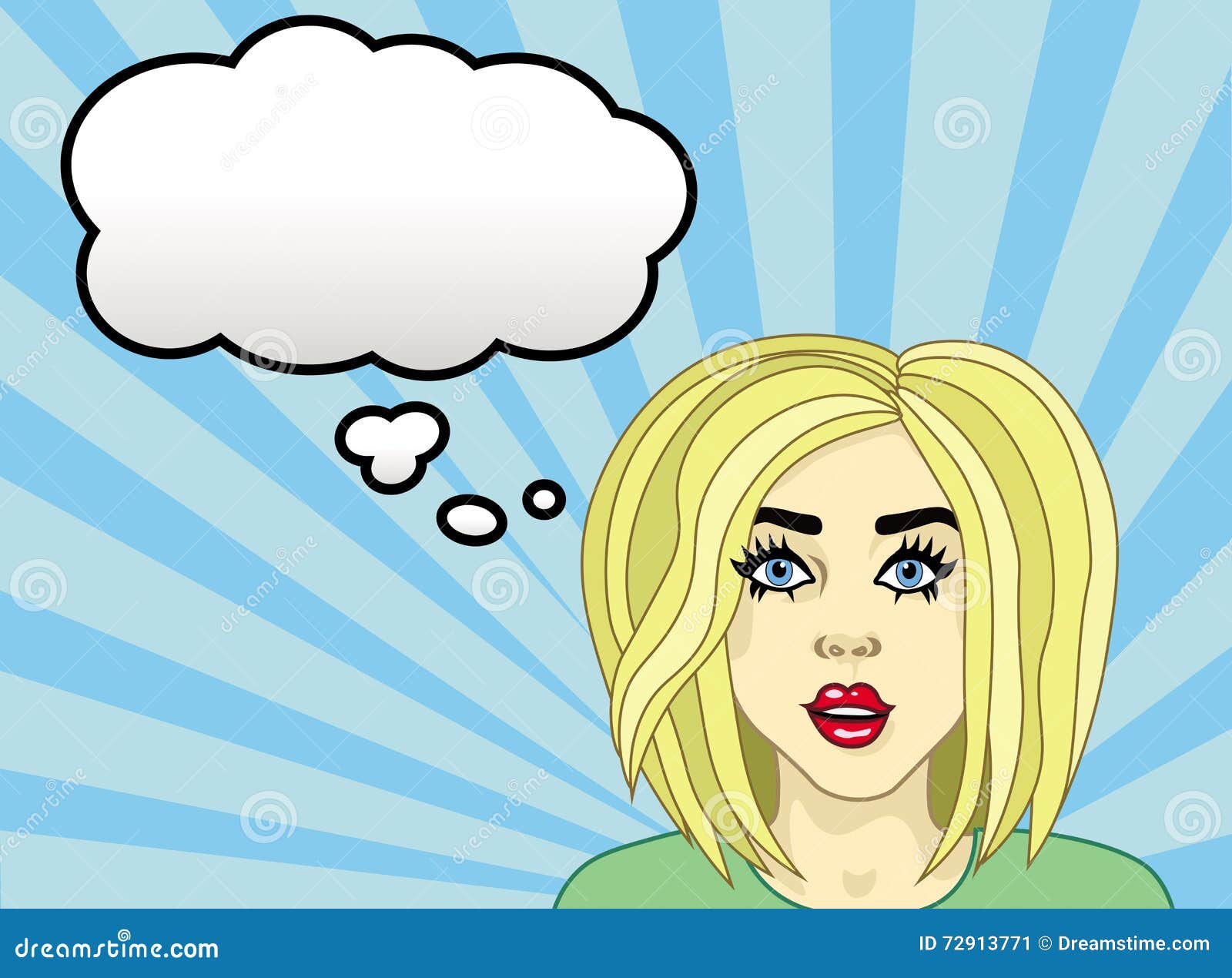 Girl woman idea think stock vector. Illustration of information - 72913771