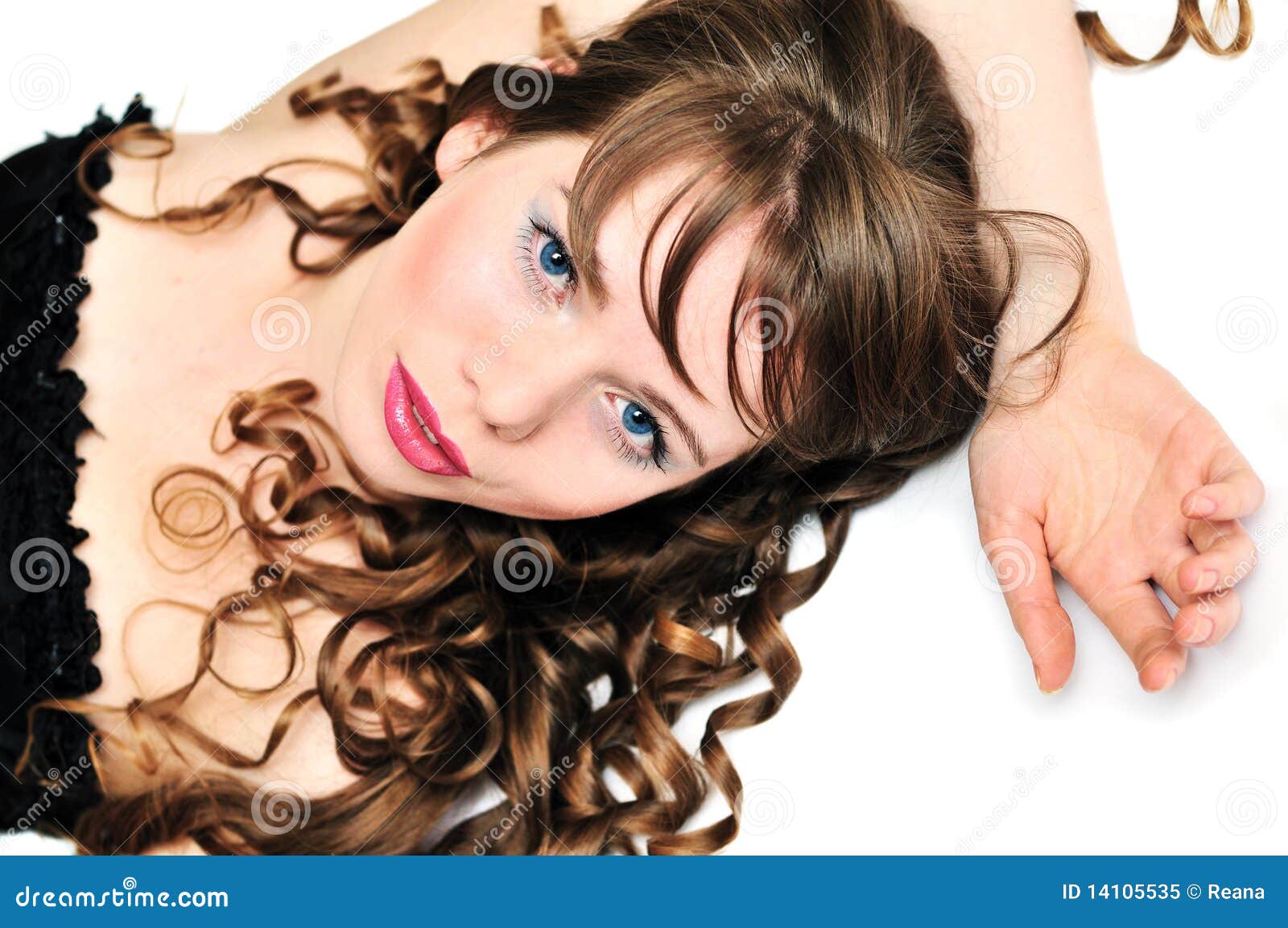 Girl with wonderful hair stock image. Image of laying - 14105535