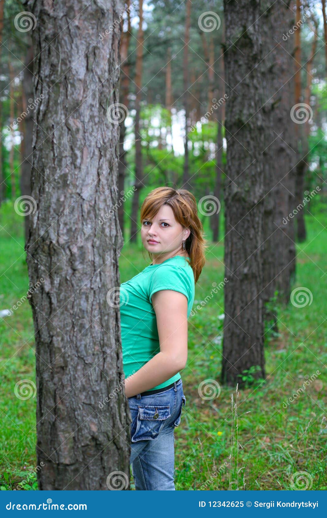 The girl in the woods stock image. Image of outdoor, beautiful - 12342625