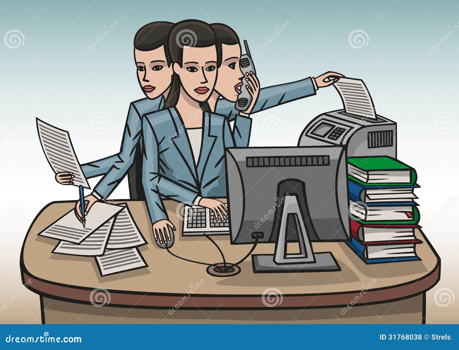 Girl workaholic stock vector. Illustration of manager - 31768038