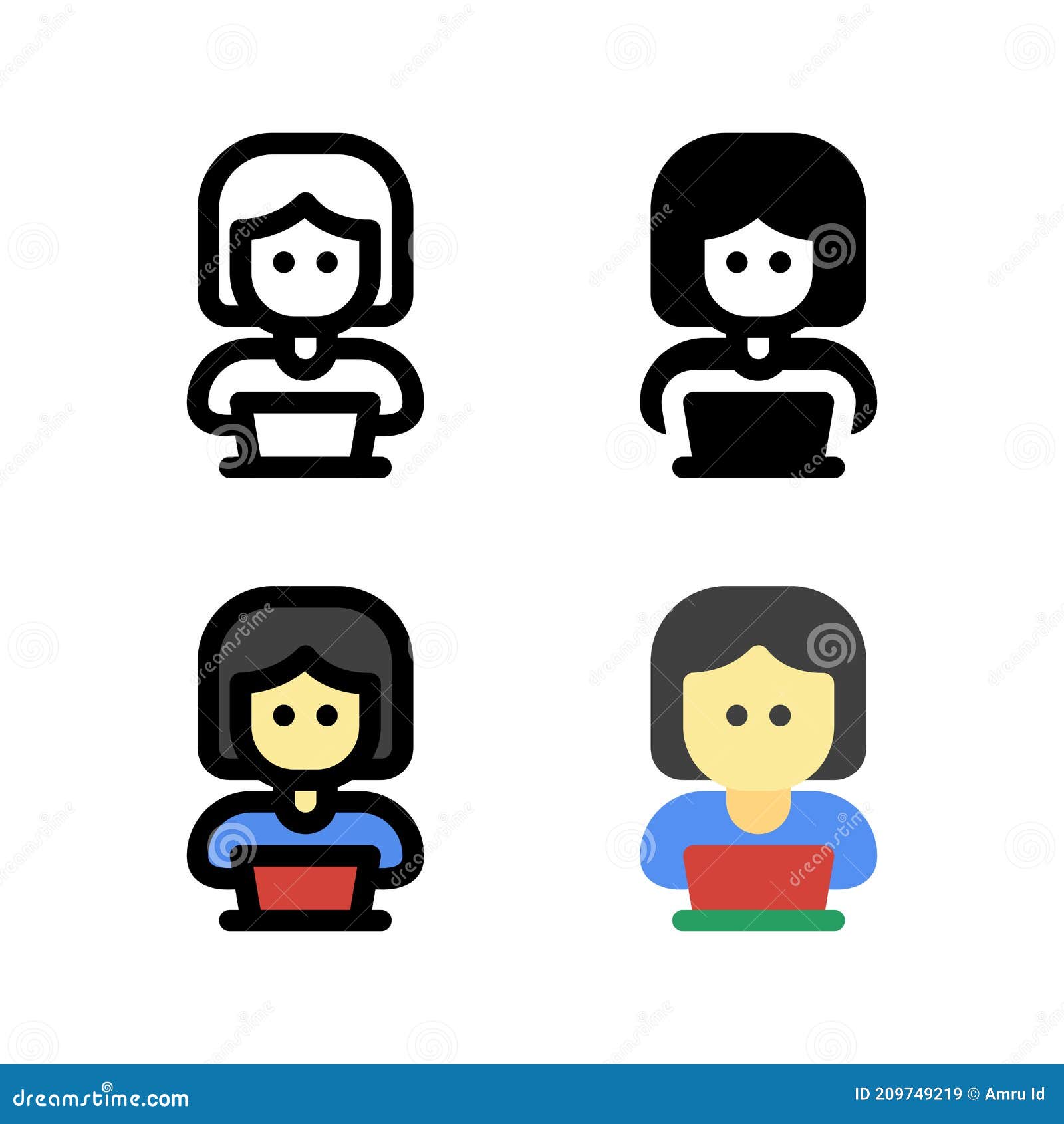 Girl Worker for Life Icon, Logo, and Illustration Stock Vector ...