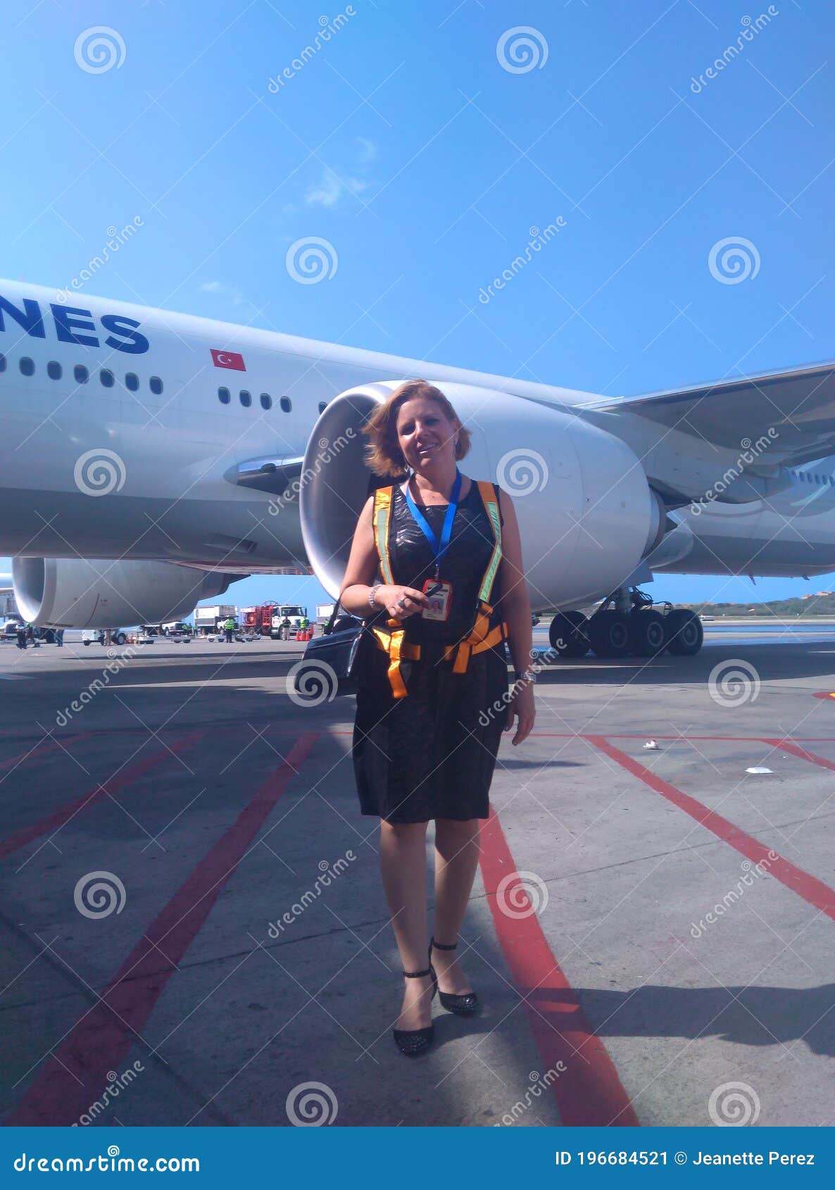 Girl Working in Airport Posing in Front of a Plane Editorial Photo ...