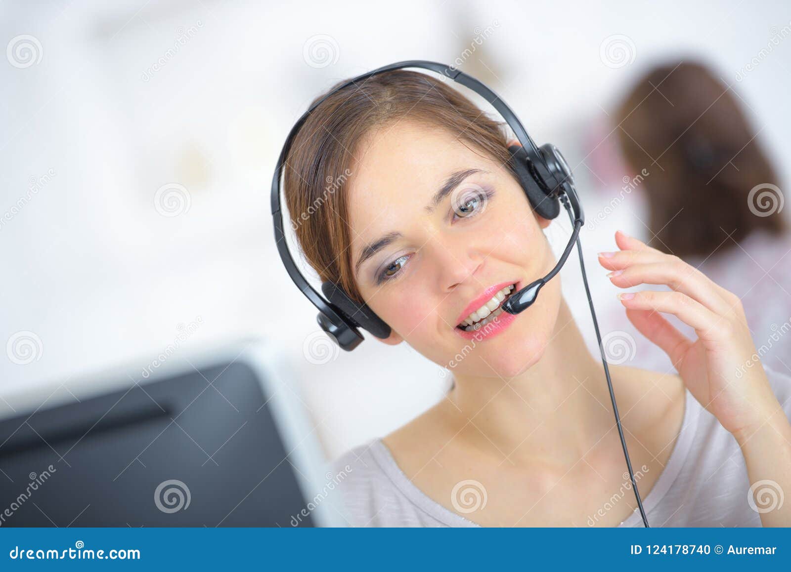 Girl Working in Call Center Stock Photo - Image of talk, company: 124178740