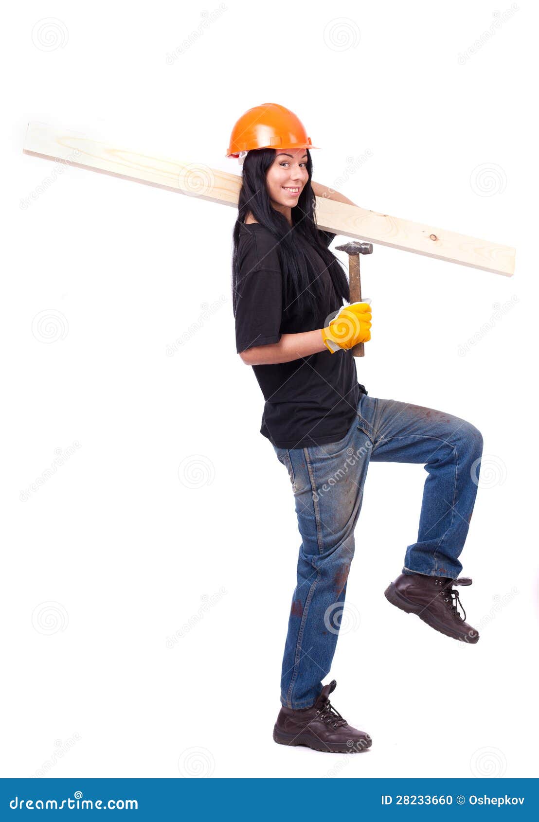 Girl in working clothes stock photo. Image of engineer - 28233660