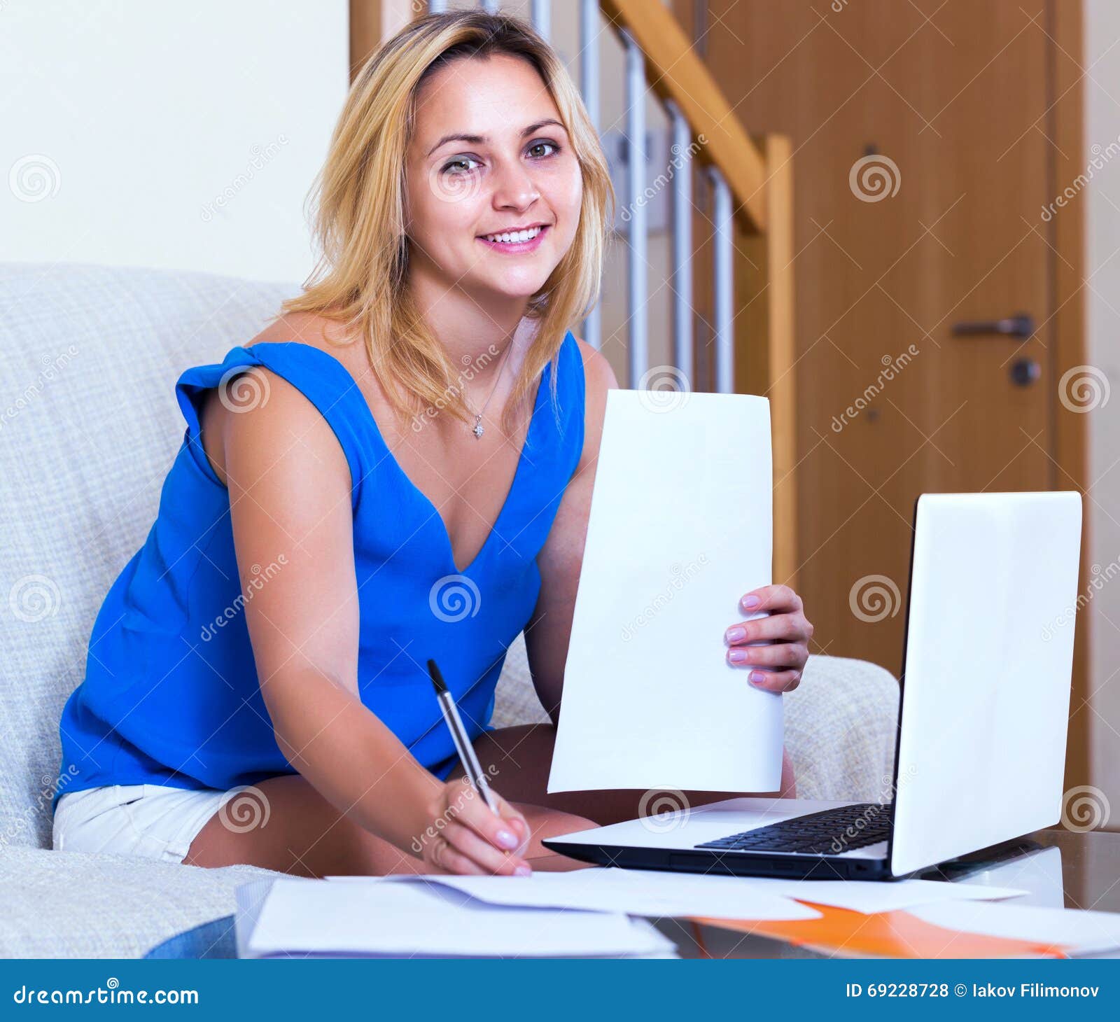 Girl Working with Documents Stock Photo - Image of happiness, manager ...