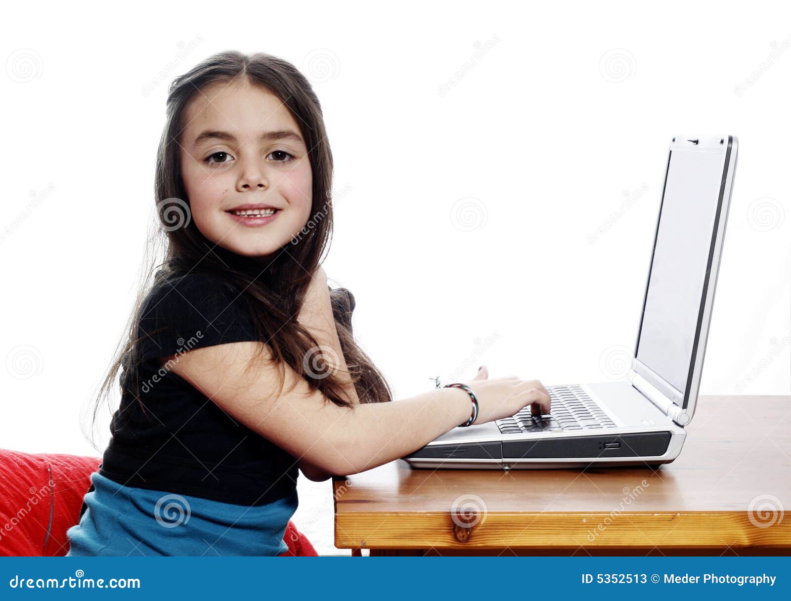 Girl working on the laptop stock image. Image of email - 5352513