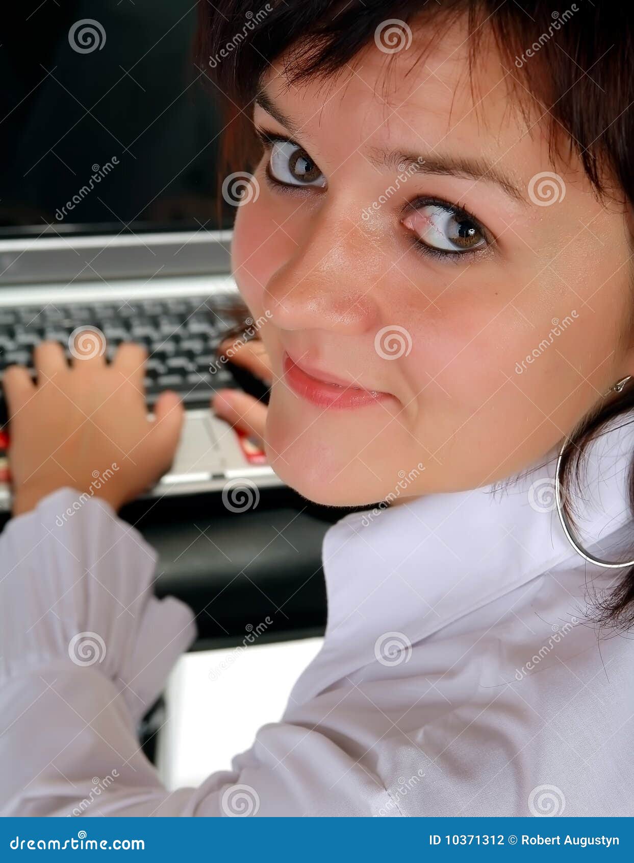 Girl Working on Laptop Computer Stock Photo - Image of girl, home: 10371312