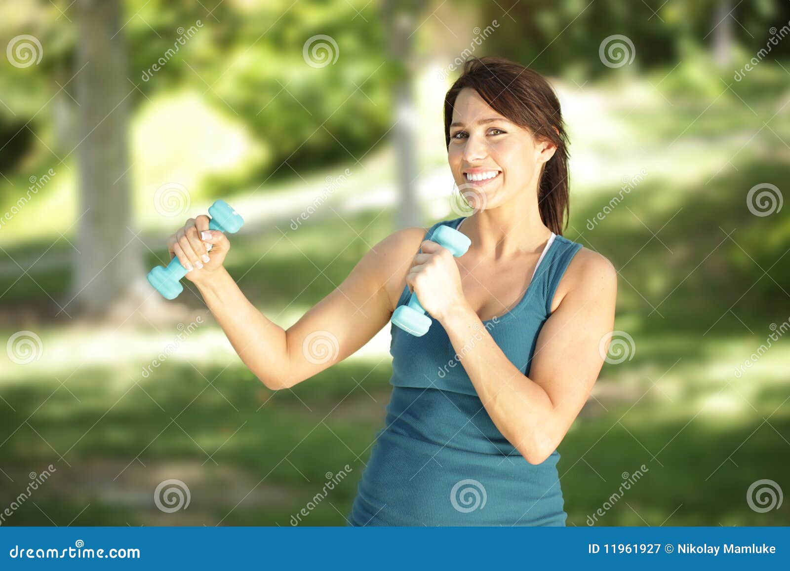 Girl working out stock image. Image of outdoors, attractive - 11961927