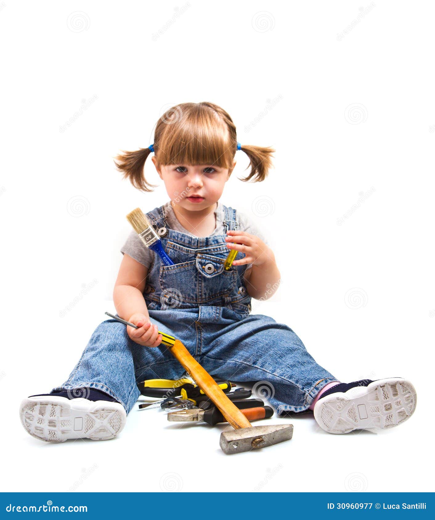 Girl with working tool stock image. Image of girl, repair - 30960977