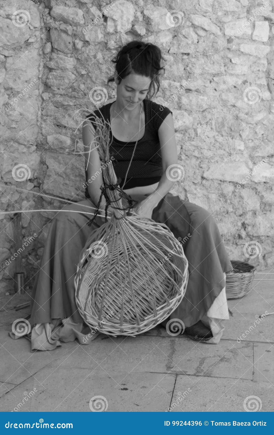 Girl working the wicker editorial photo. Image of wicker - 99244396