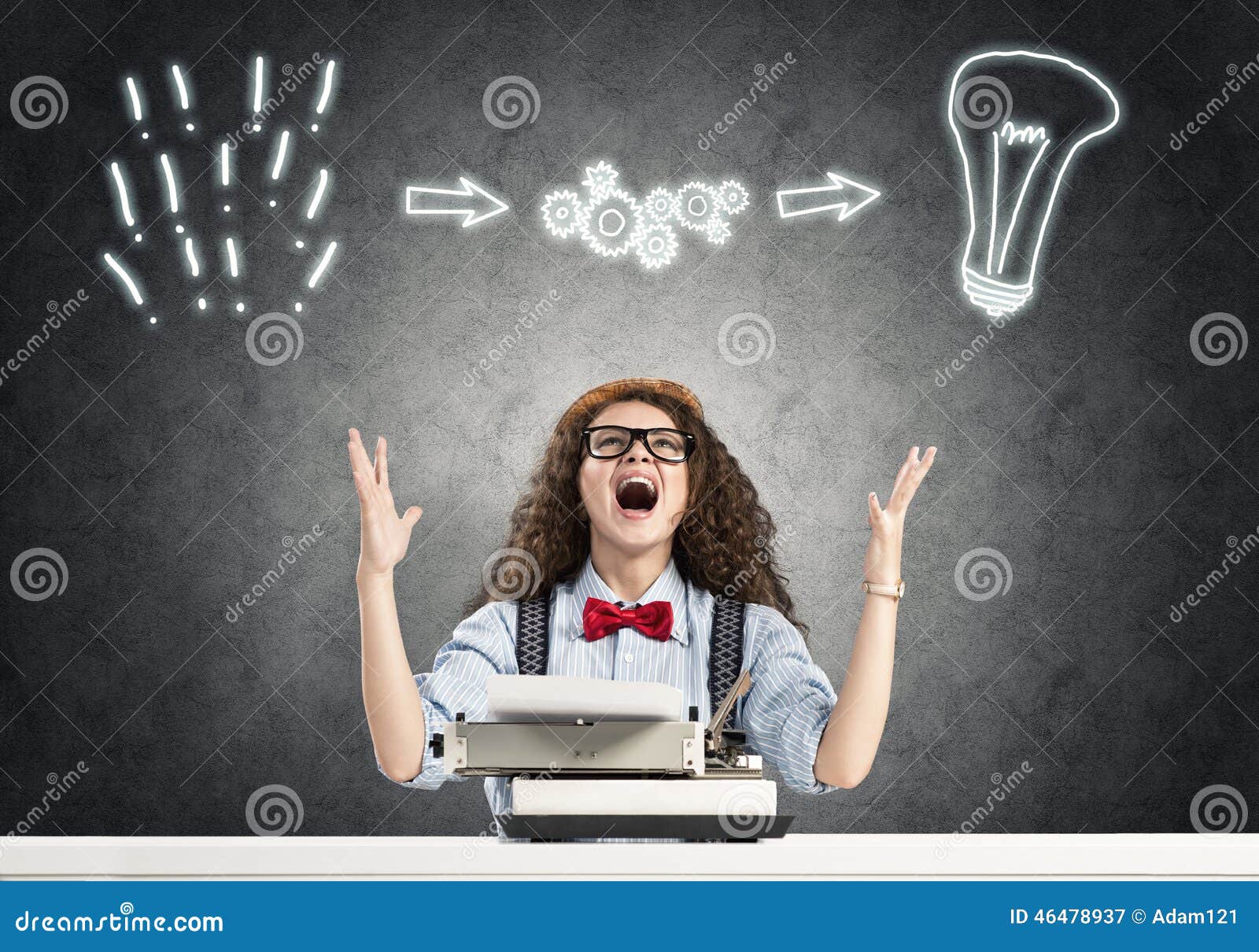 Girl writer stock image. Image of hair, type, character - 46478937