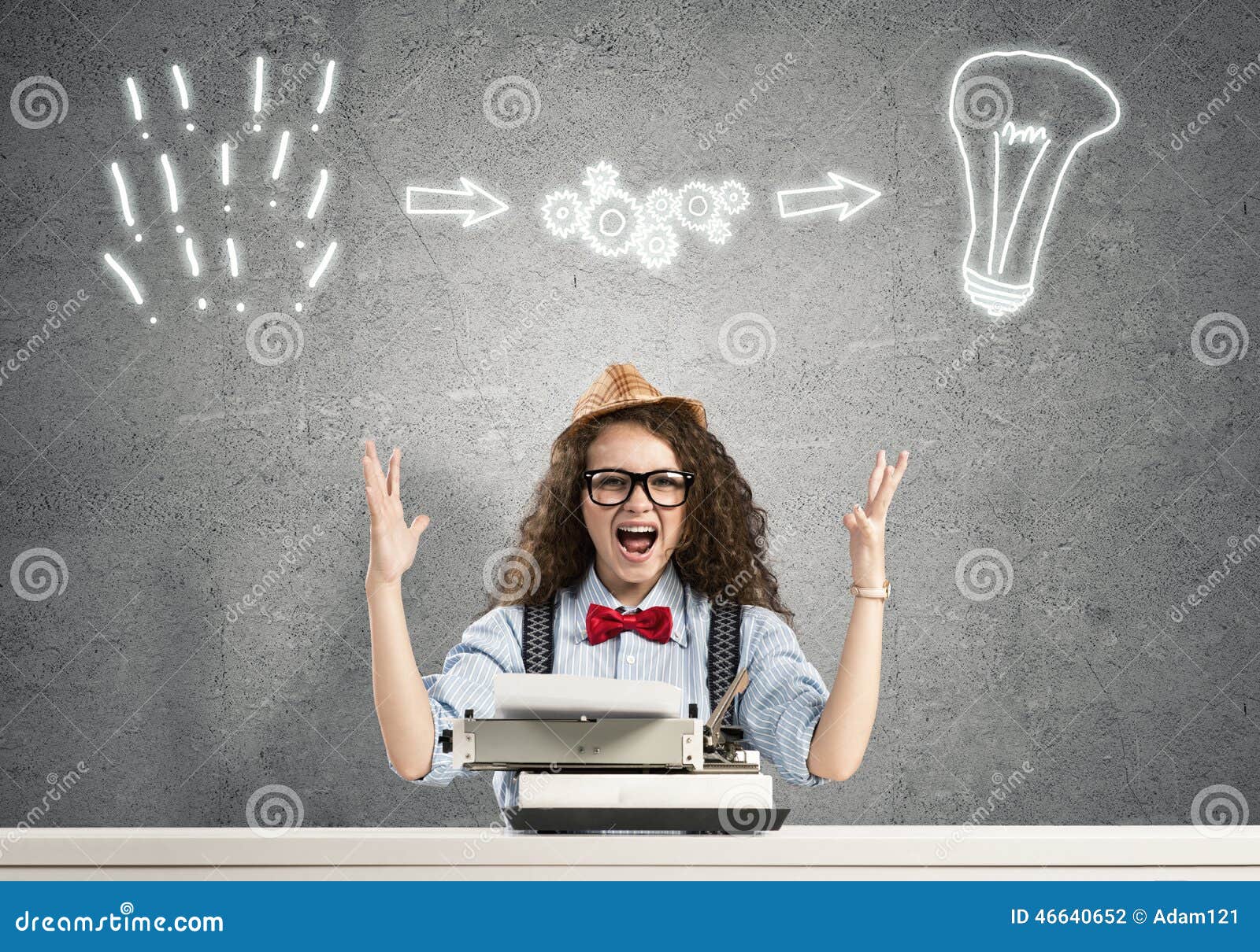 Girl writer stock photo. Image of character, sitting - 46640652