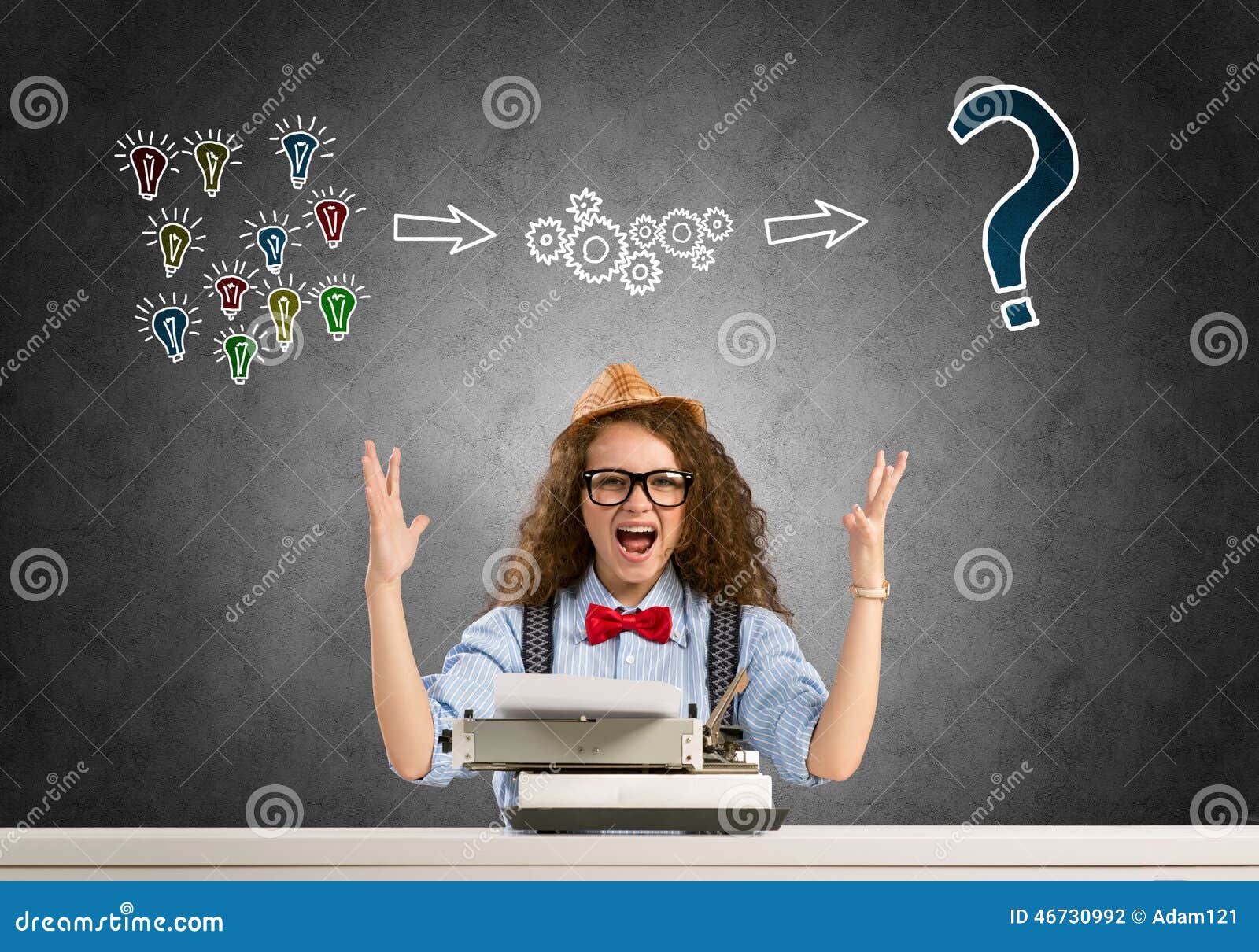 Girl writer stock photo. Image of creative, author, female - 46730992