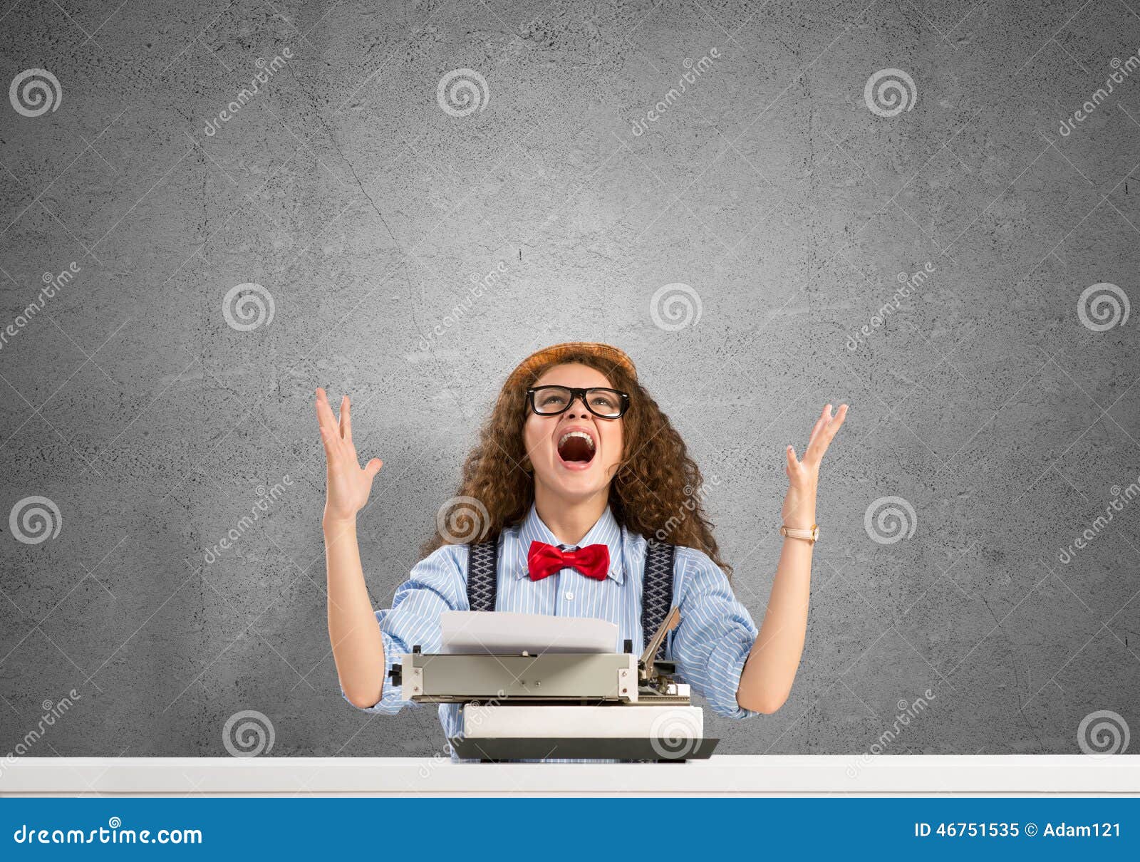 Girl writer stock image. Image of author, hair, table - 46751535