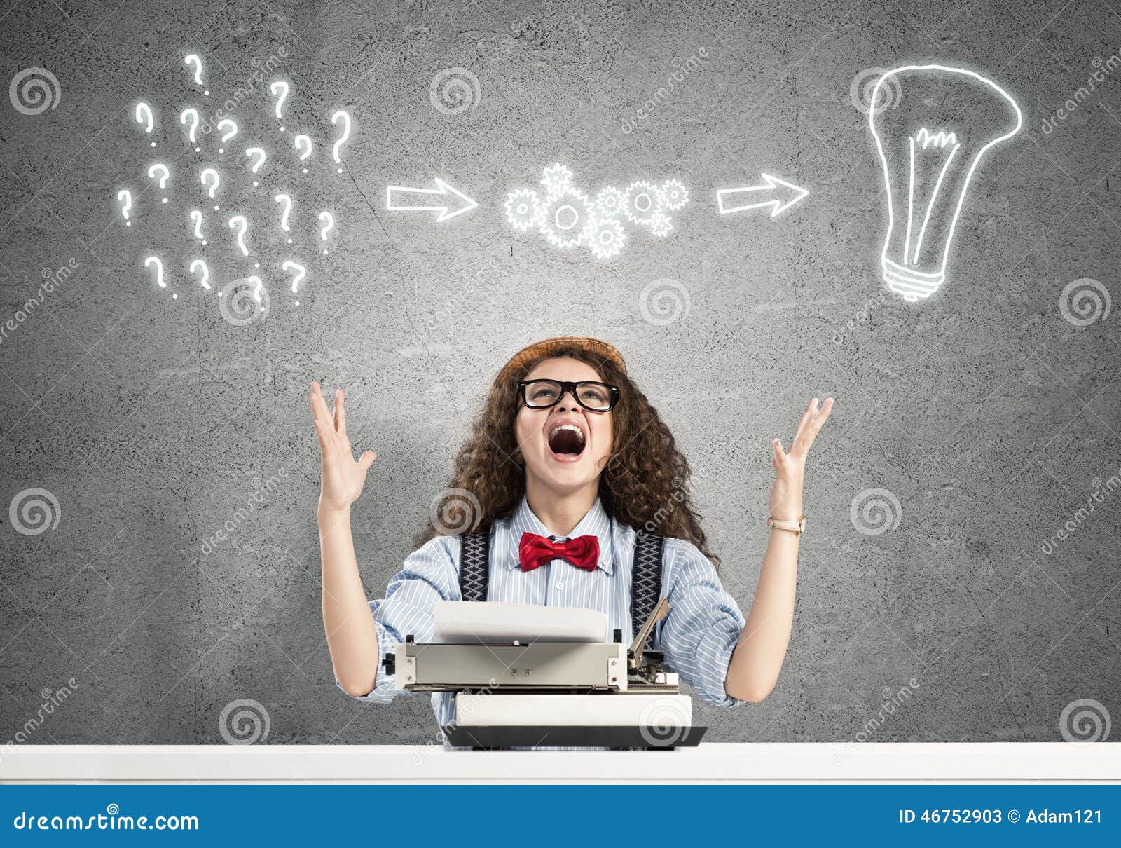 Girl writer stock image. Image of communication, portrait - 46752903